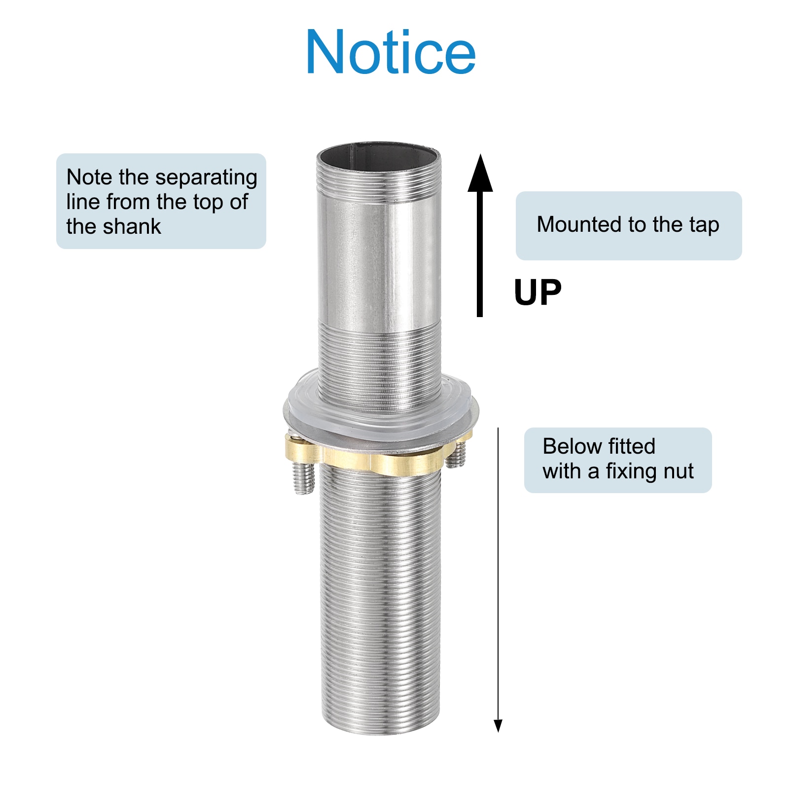 Unique Bargains Faucet Mount Extension Shank 6inchx 1.25inch Stainless ...