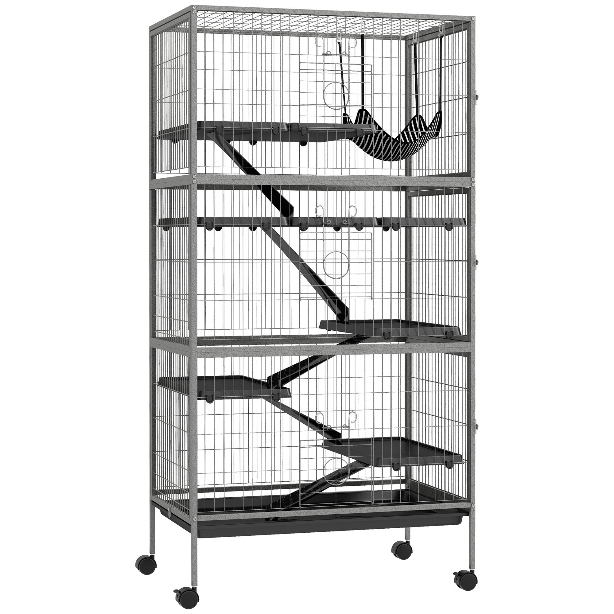 Tinyhomie Rolling Small Animal Cage Hammock Multiple Doors Removable ...