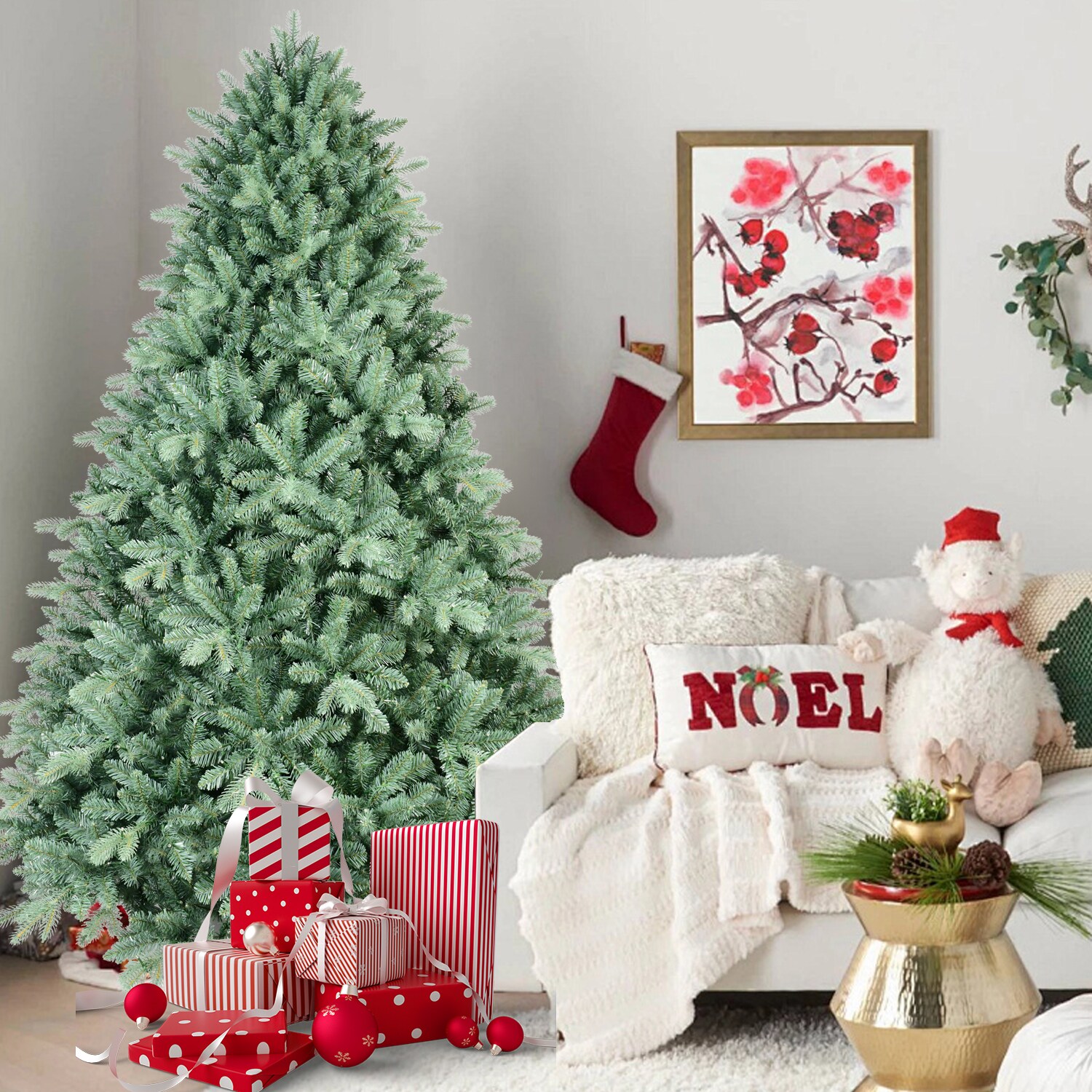 LUXEYARD 4FT Blue Christmas Tree with 592 PE and PVC Tips Unique Full ...