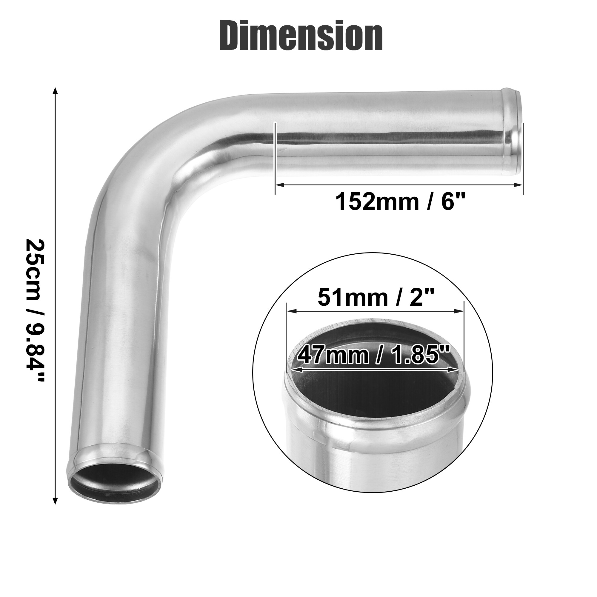 Unique Bargains OD 2 Inch 51mm Leg Length 6 Inch 152mm Car Aluminum ...
