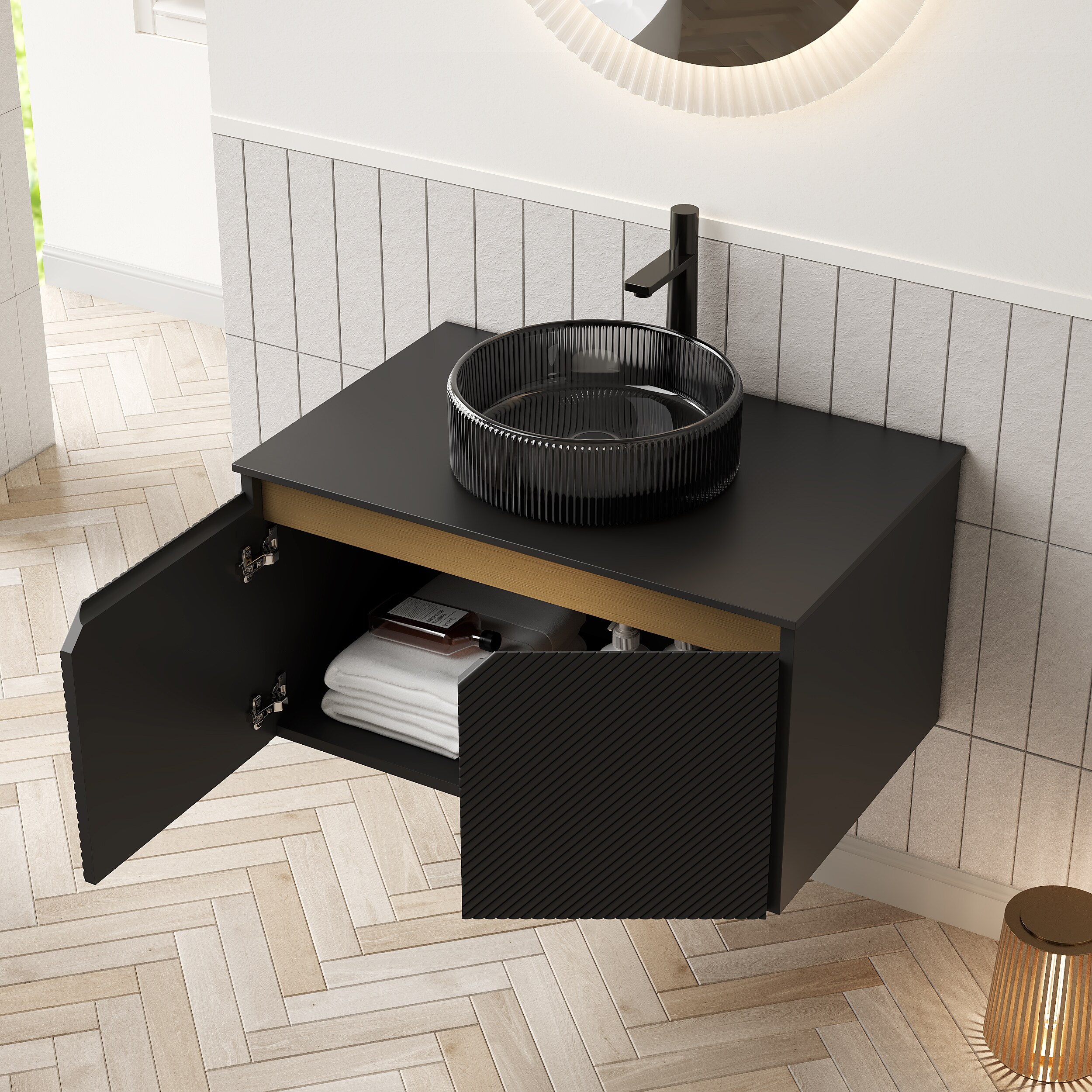 Huluwat 30 Inch Bathroom Vanity and Sink Wall Mounted Floating Plywood ...