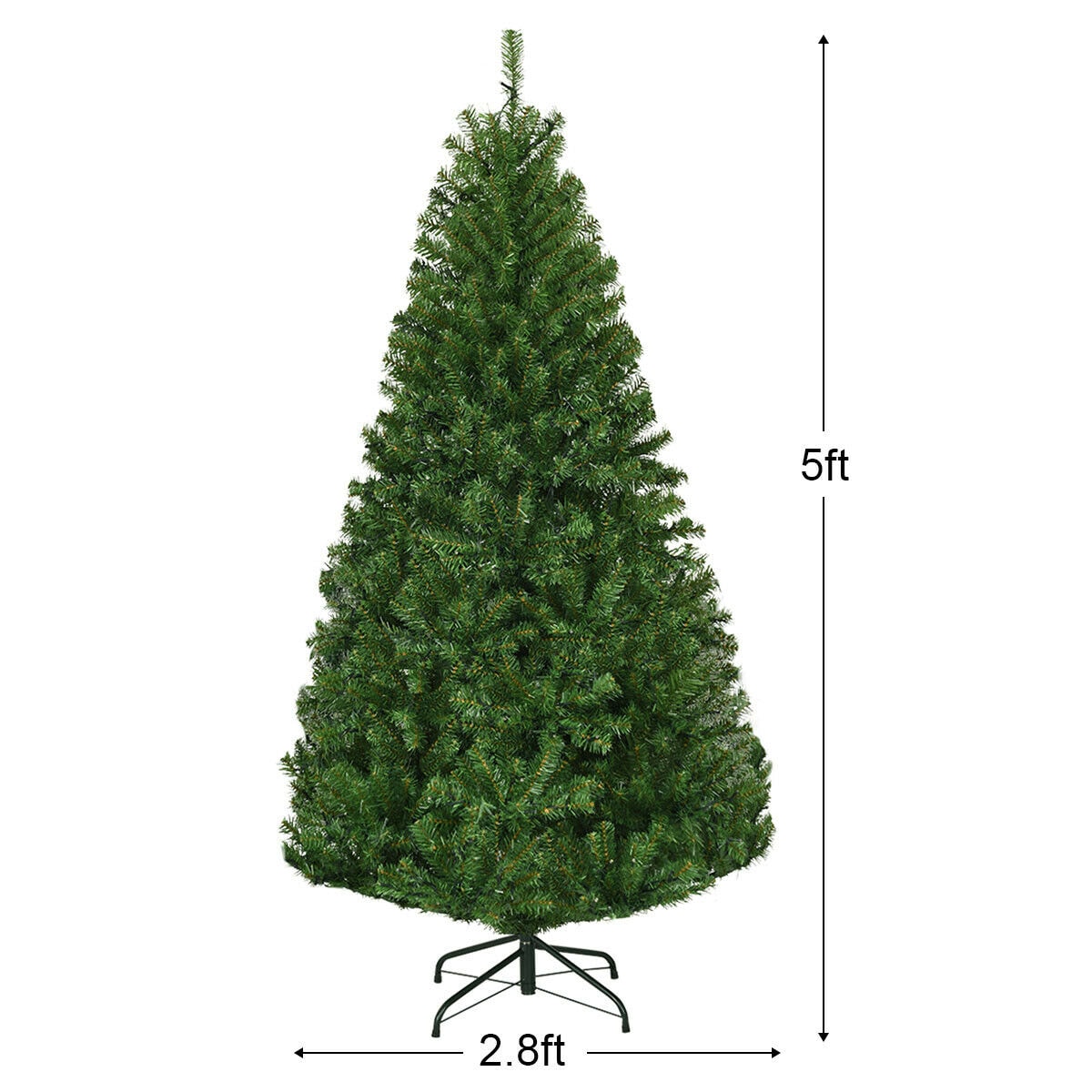 Slickblue 5 ft Full Green Artificial Christmas Tree with Multi Color ...