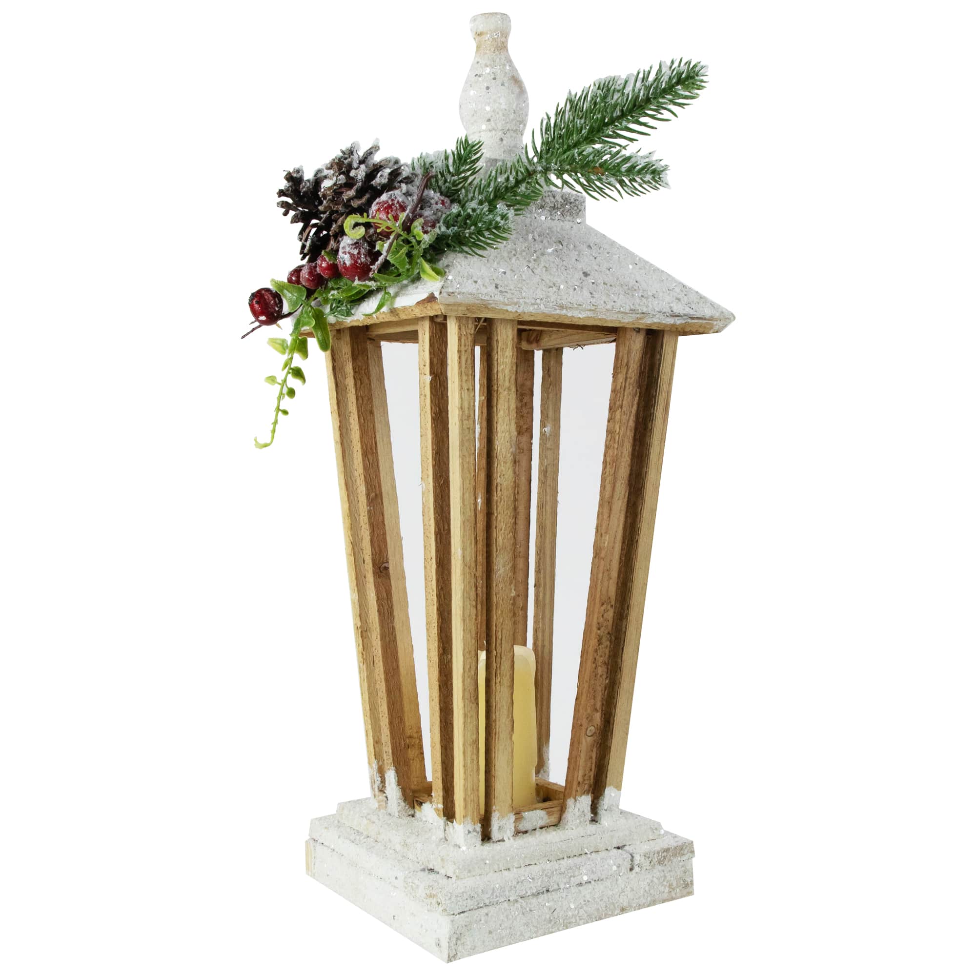 Northlight 18 inch LED Lighted Natural and White Storm Lantern ...
