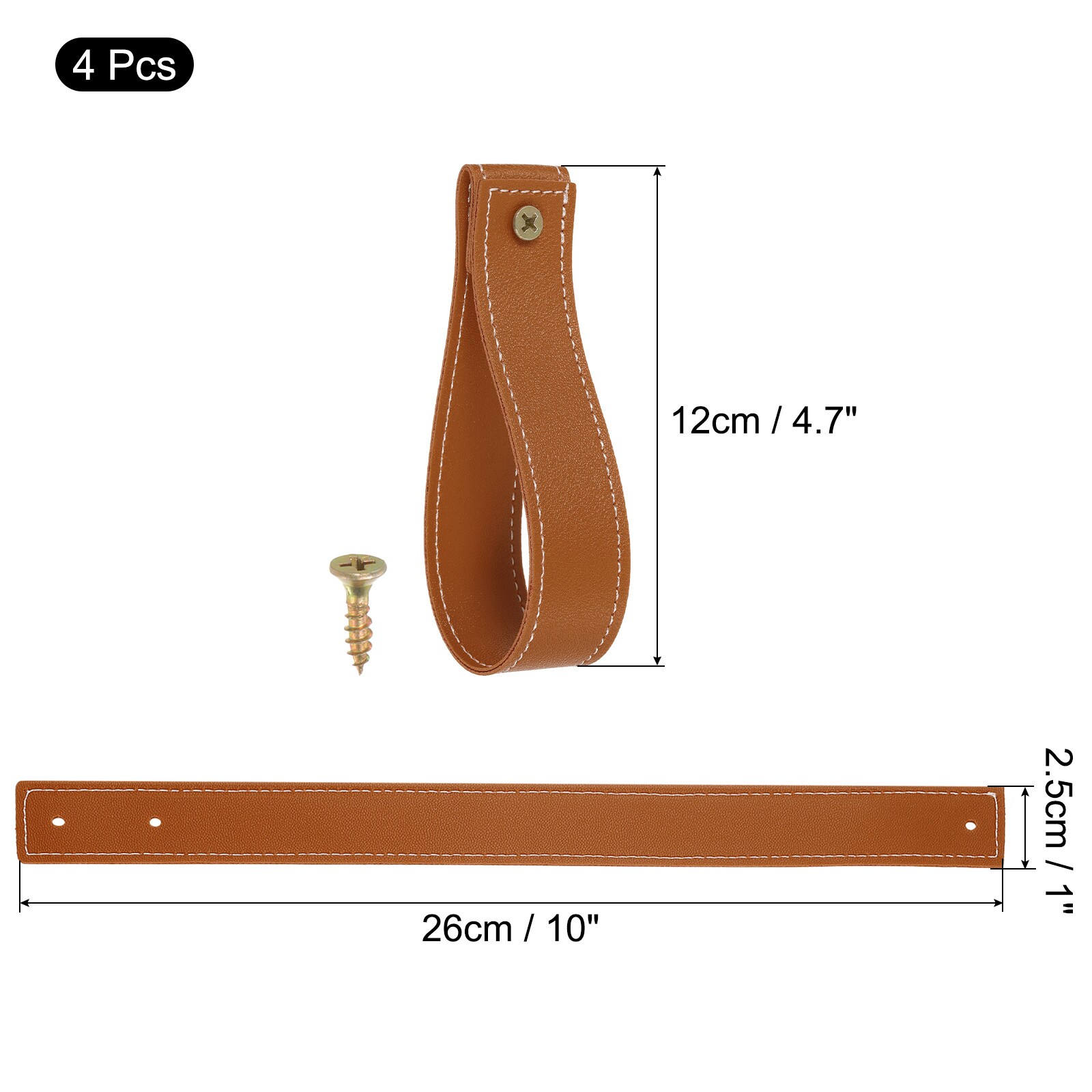 Unique Bargains 4pcs Artificial Leather Curtain Rod Holder 1 x 4.7 ...