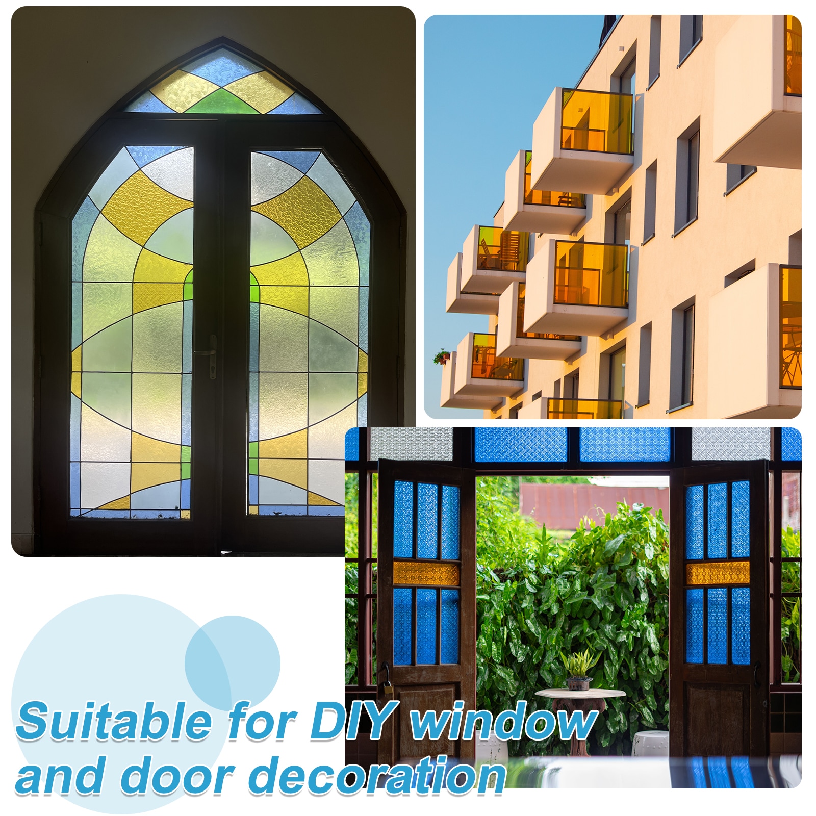 Unique Bargains Iridescent Window Film 24x39inch Iridescent Holographic ...