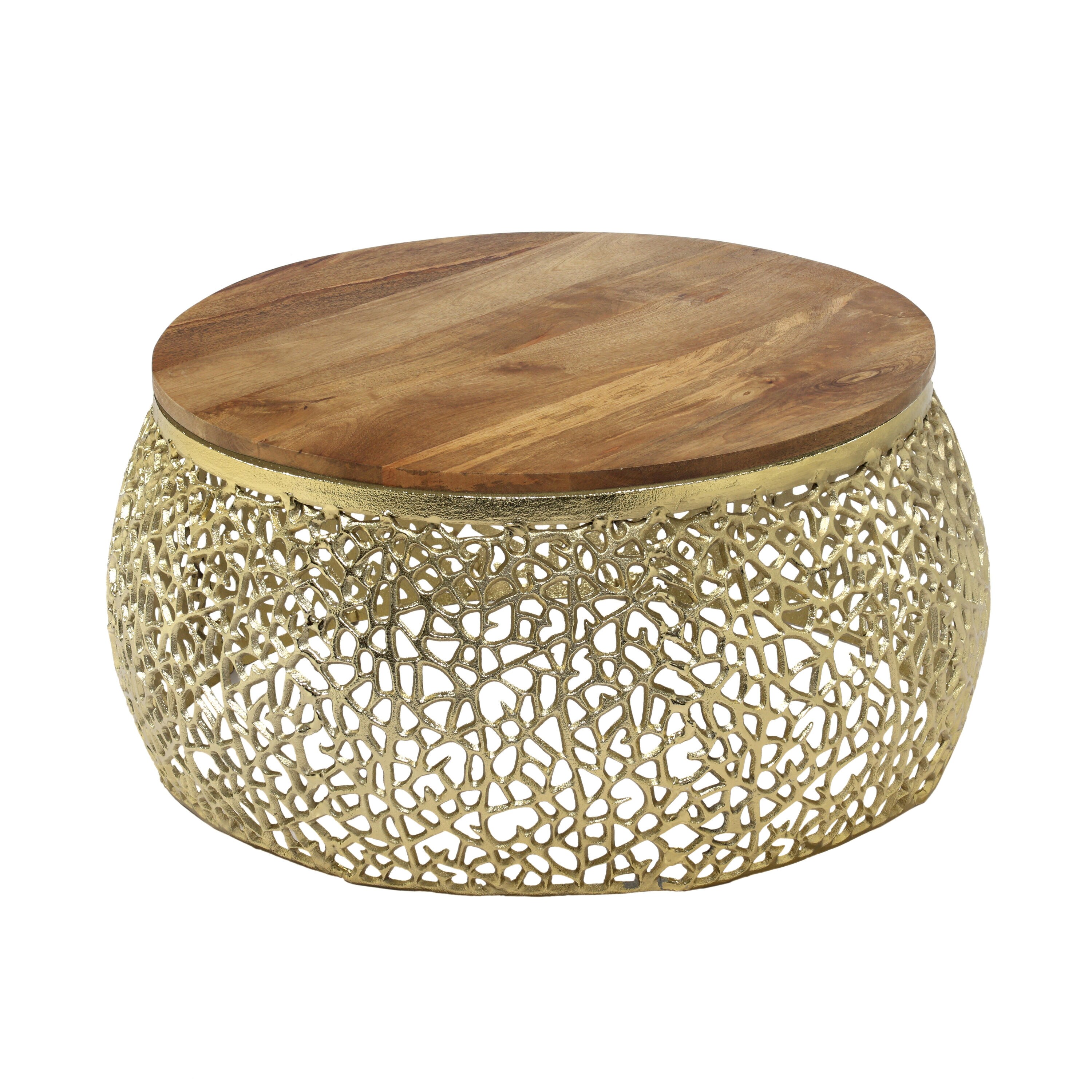 Christopher Knight Home Aluminum Coffee Table with Mango Wood Top in ...
