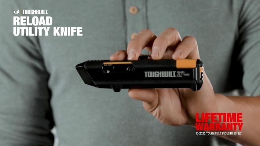 TOUGHBUILT Reload Utility Knife with 2 Mags 3/4-in 10-Blade Retractable ...