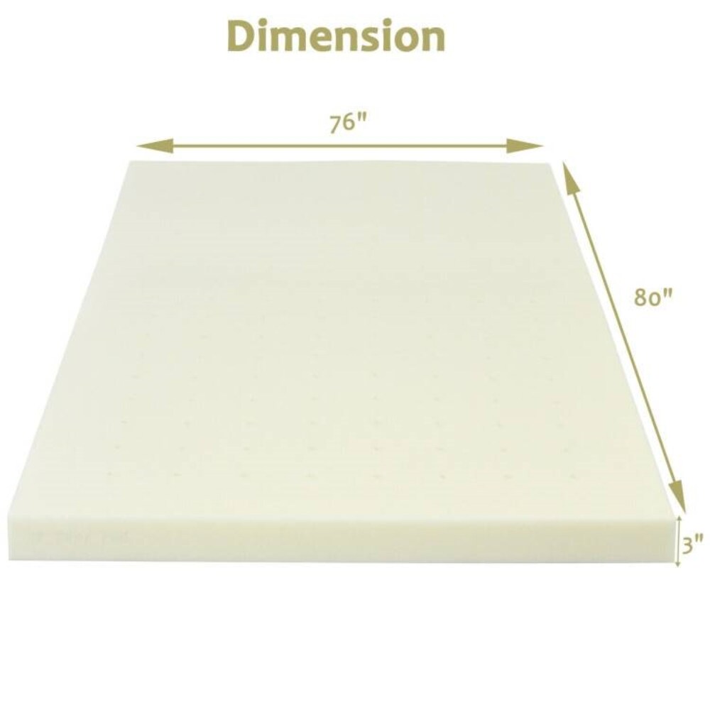 Slickblue 3-Inch Soft Comfort Foam Mattress Topper - Air Cotton Full ...