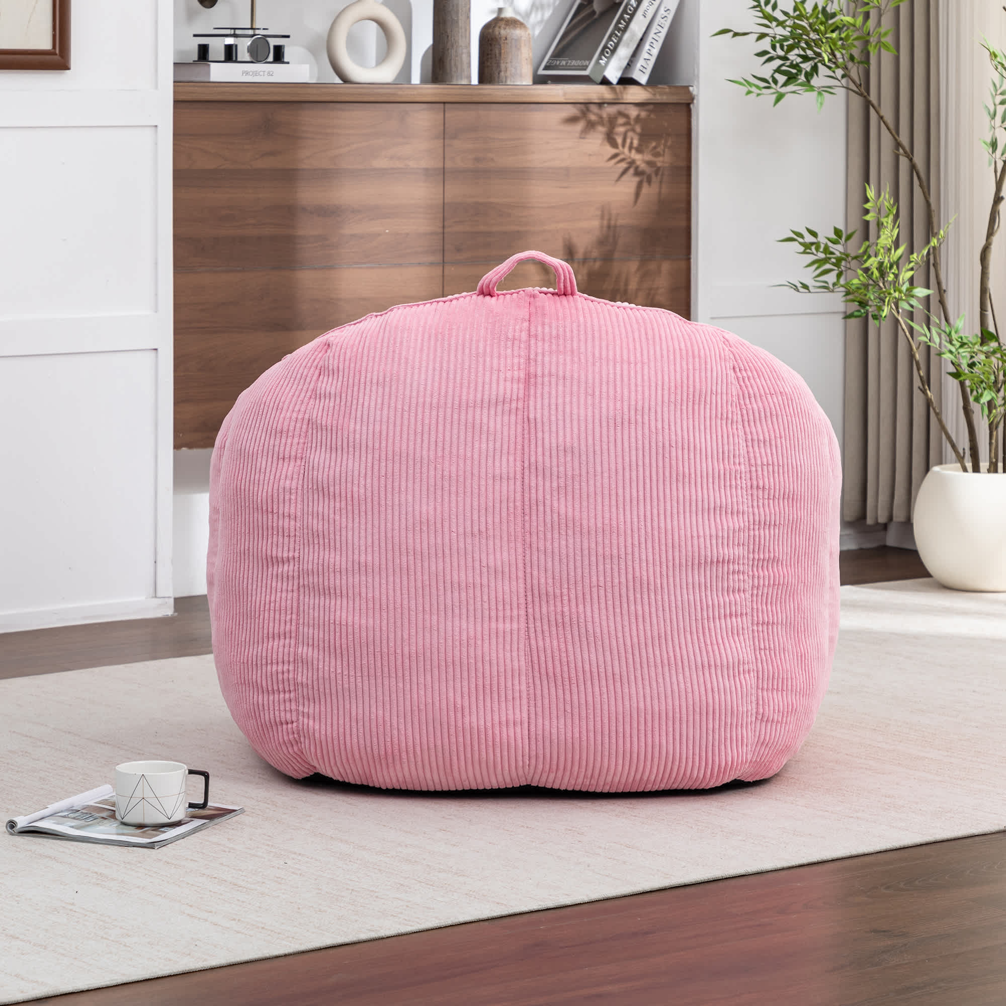 Vynxaria Giant Bean Bag Chair Sofa for Adults Teens Comfy Corduroy ...