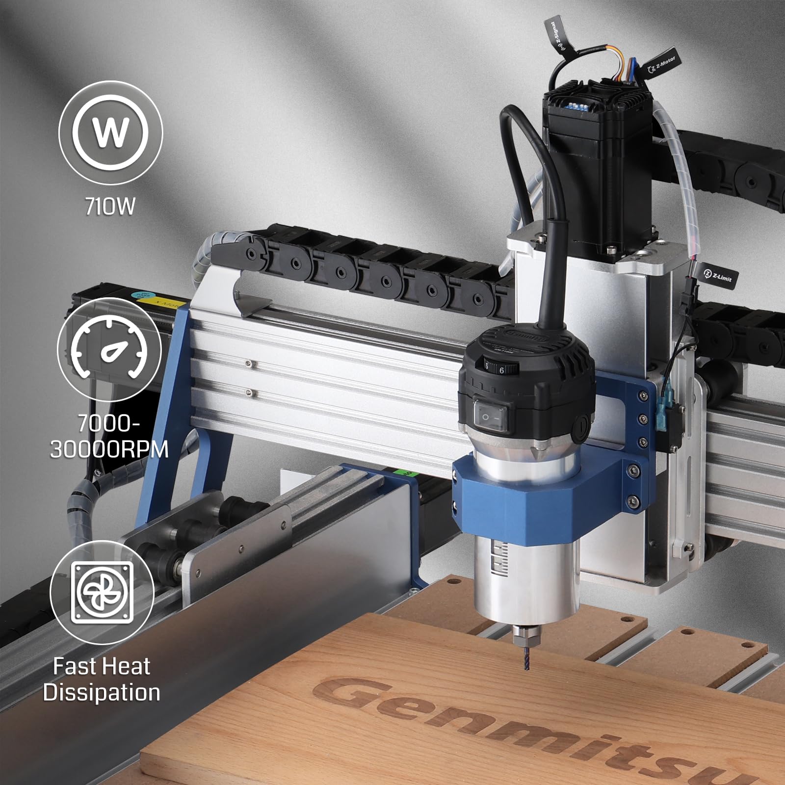 Genmitsu 710W Compact Router and Palm Trimmer with 65mm Diameter and 6 ...