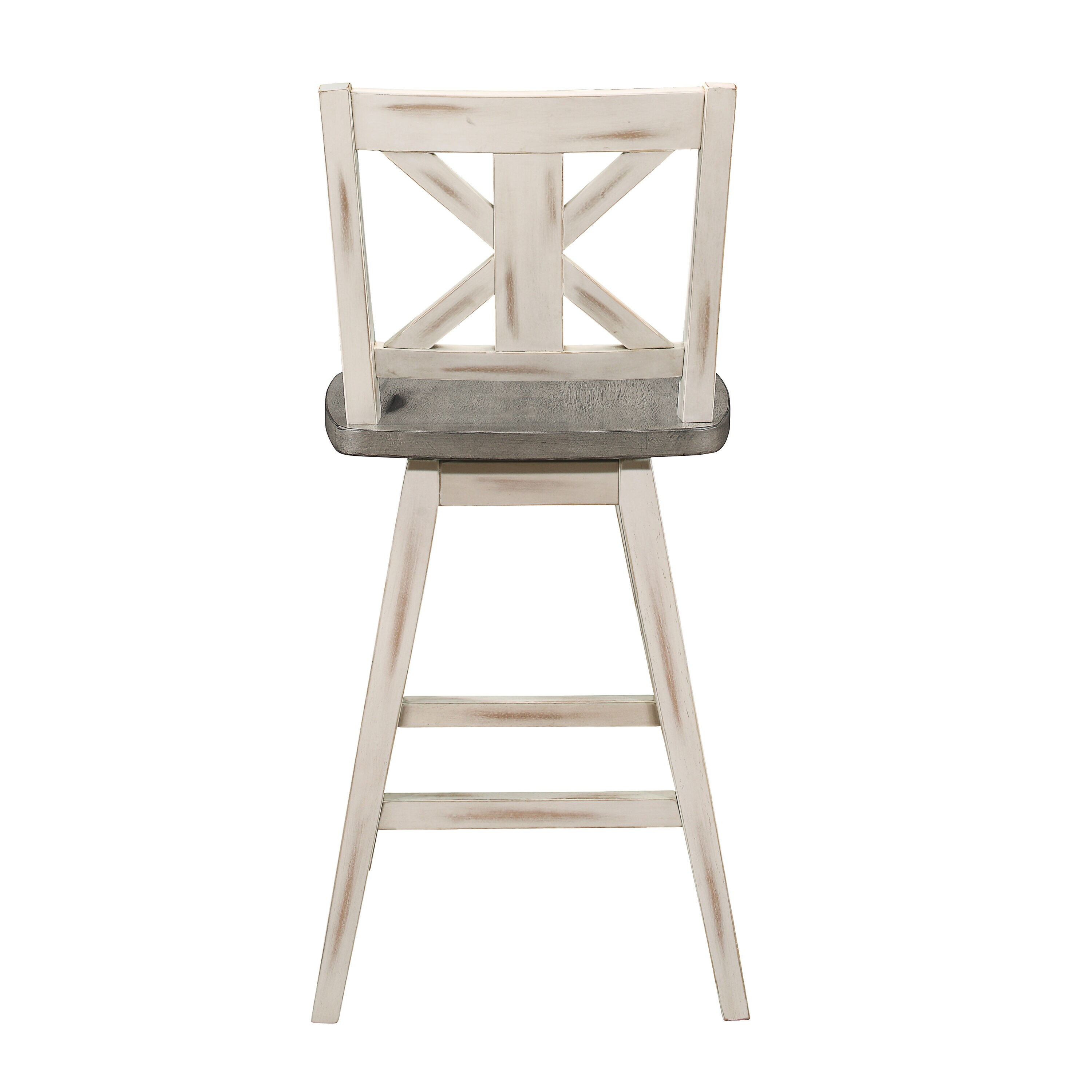 Blisstyle Counter Height Chairs Set of 2 White Gray 360 Degree Swivel ...
