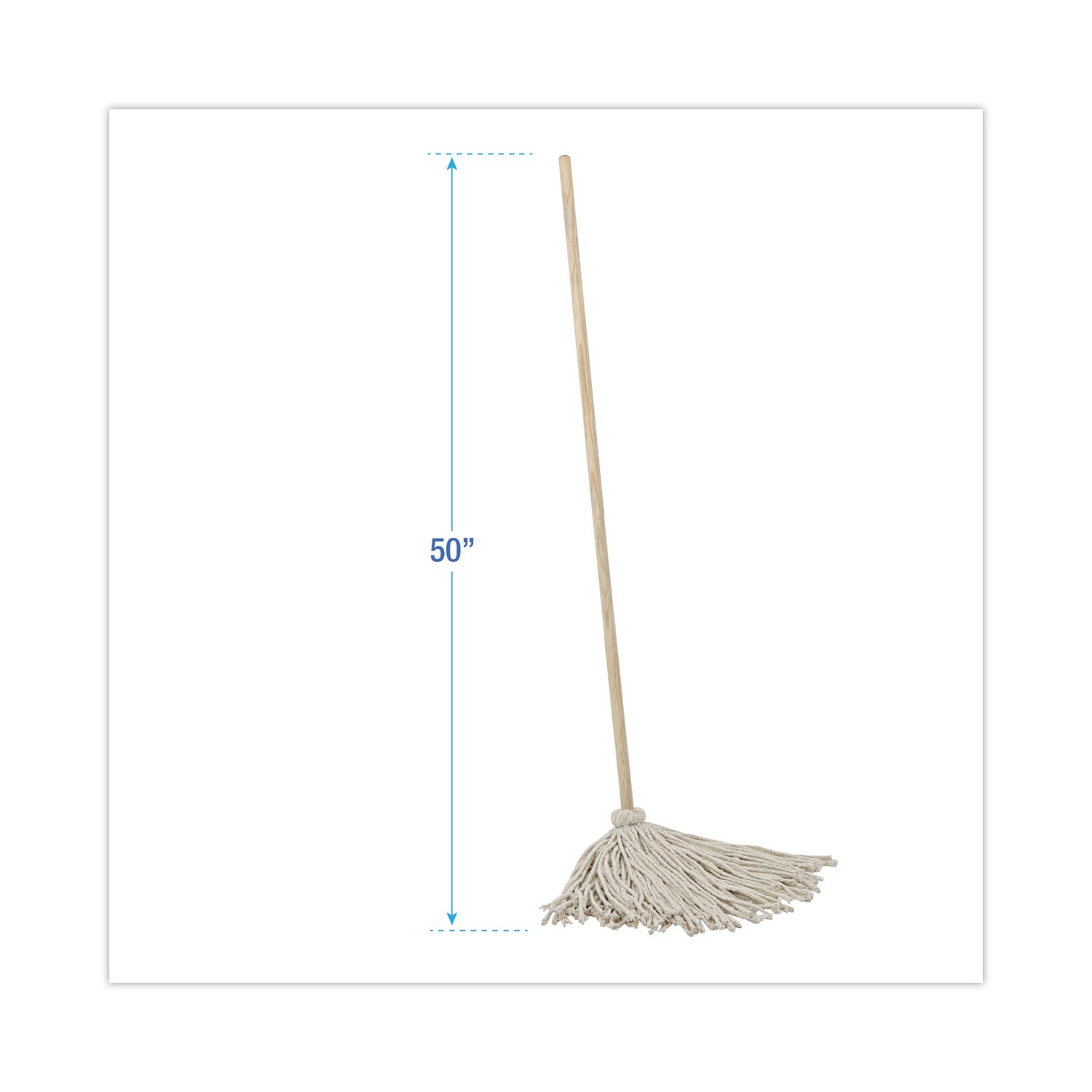 Boardwalk Cotton Deck Mop #24 White Cotton Head 50 Wood Handle 6 per ...