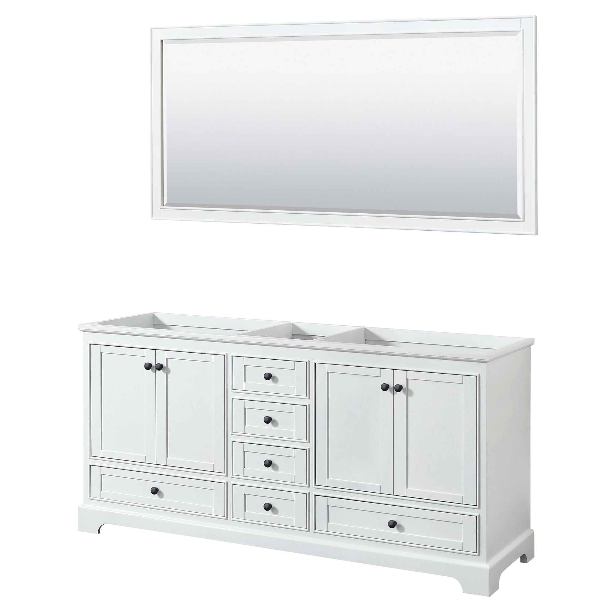Wyndham Collection Deborah 72-in White with Matte Black Trim Bathroom ...