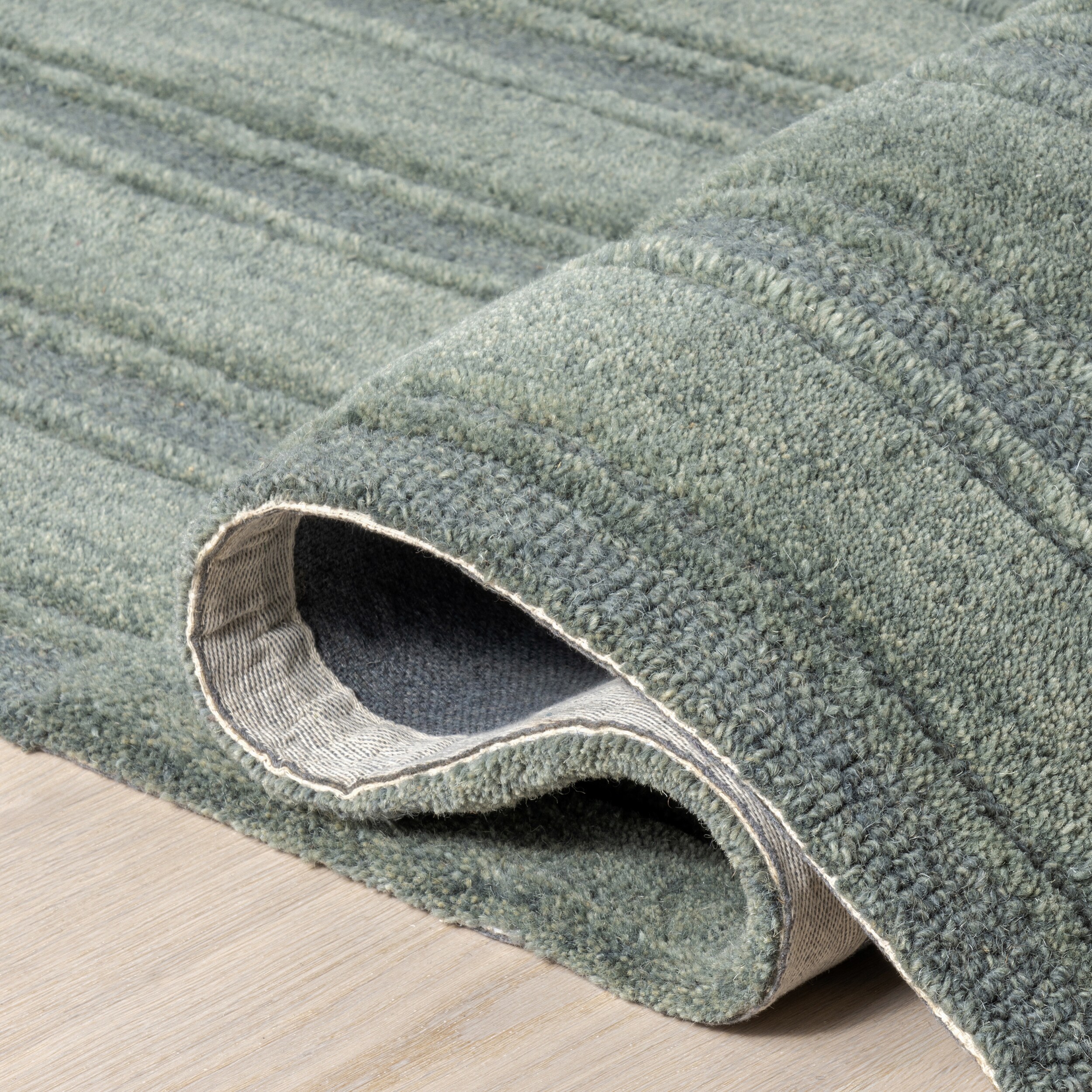 nuLOOM Starke Checked Wool 8ft. x 10ft. Hunter Green Area Rug in the ...