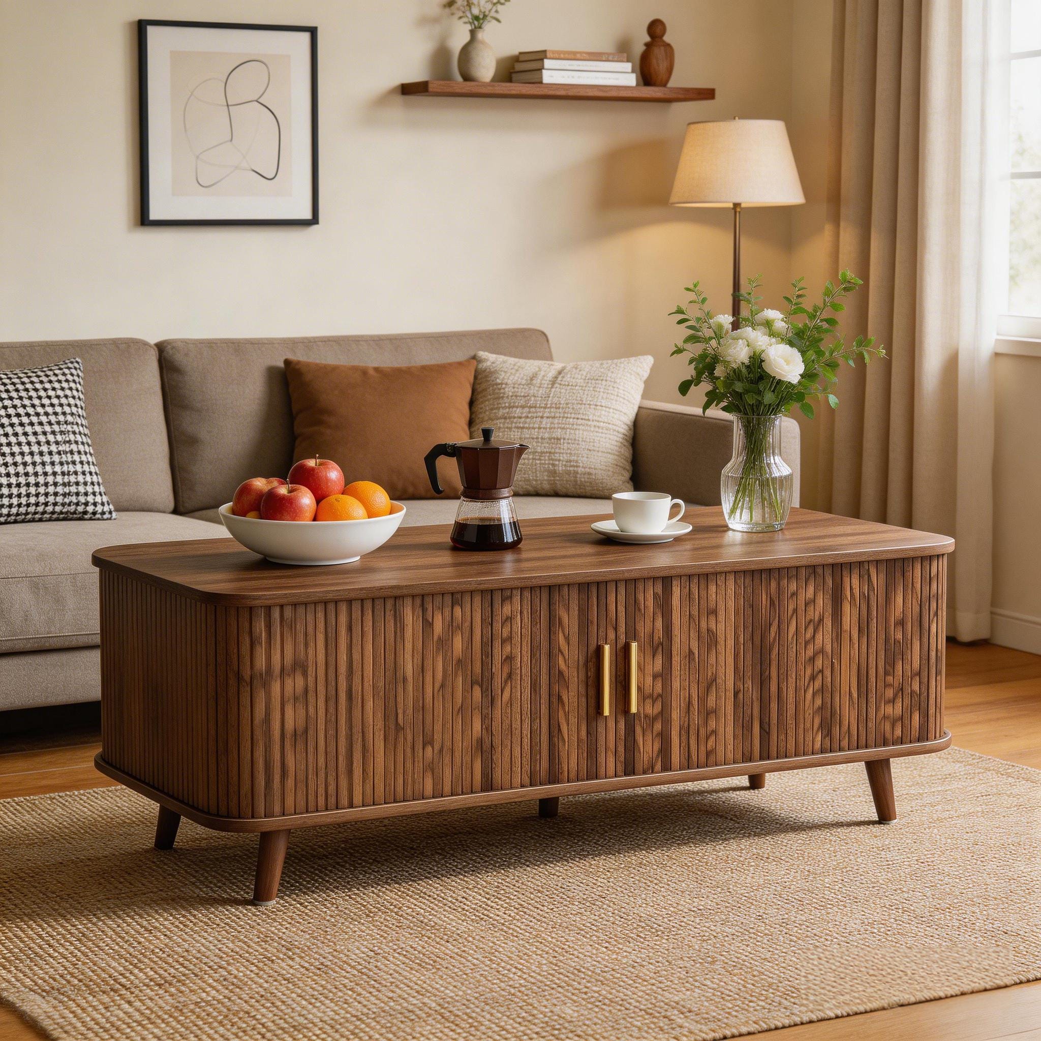 Christopher Knight Home Berger Modern Wood Storage Coffee Table with ...