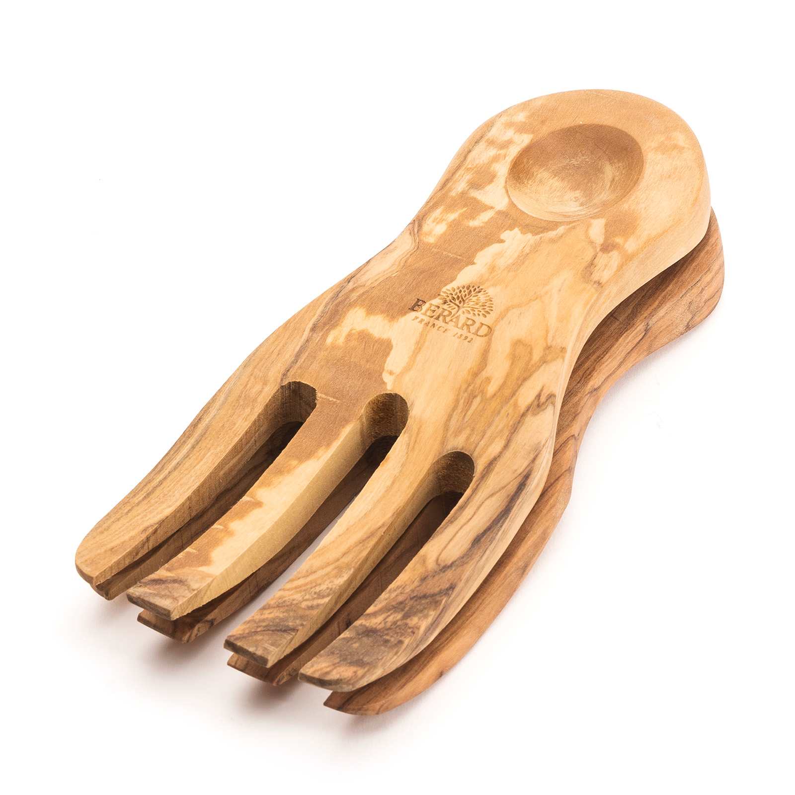 Berard Olive Wood Salad Serving Hands 2 Piece Set in the Flatware ...