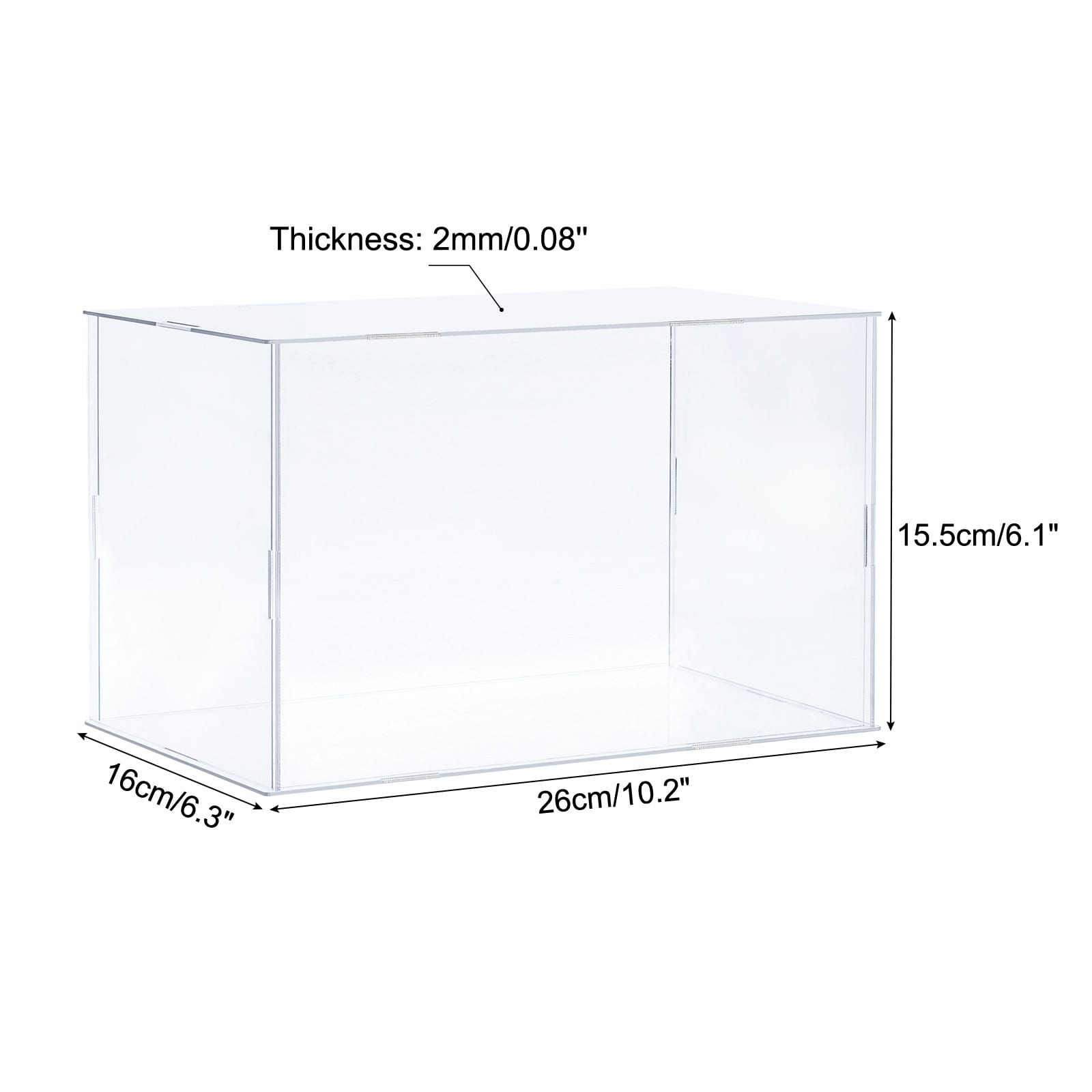 Unique Bargains Acrylic Display Case Plastic Box Clear Assemble ...