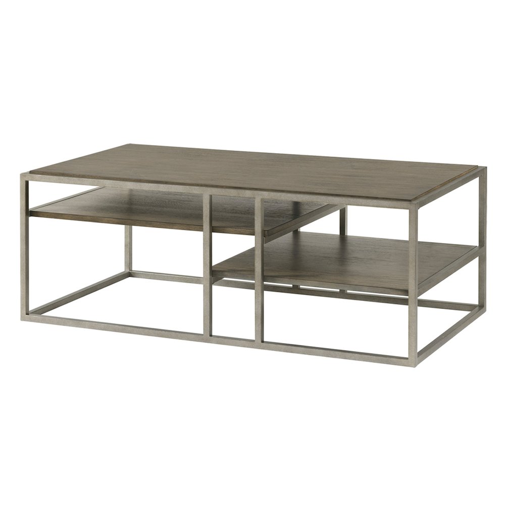 Roundhill Furniture Padena Metal Frame Wood Living Room Coffee Table ...