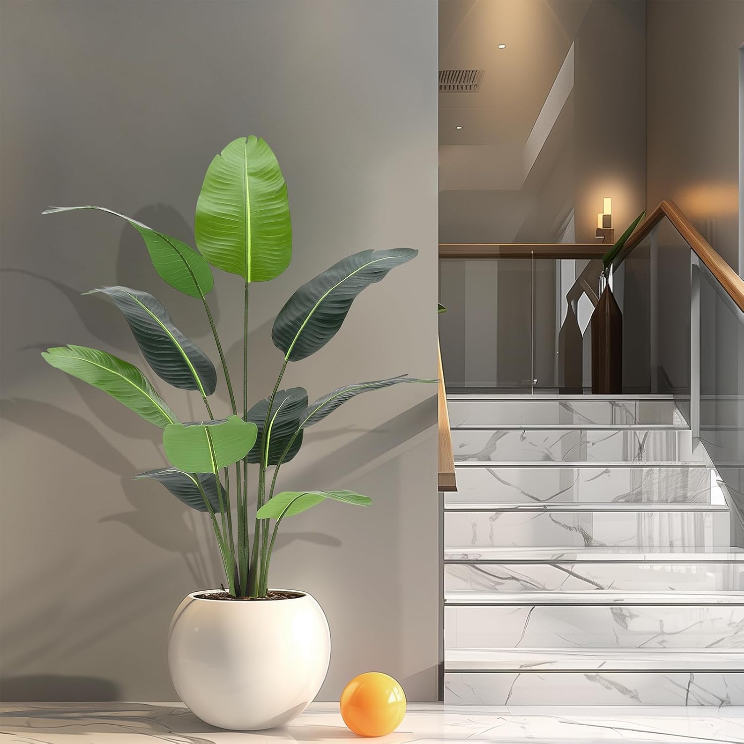 Garvee 7FT Artificial Bird of Paradise Tree 20Leaves PETrunk in the ...