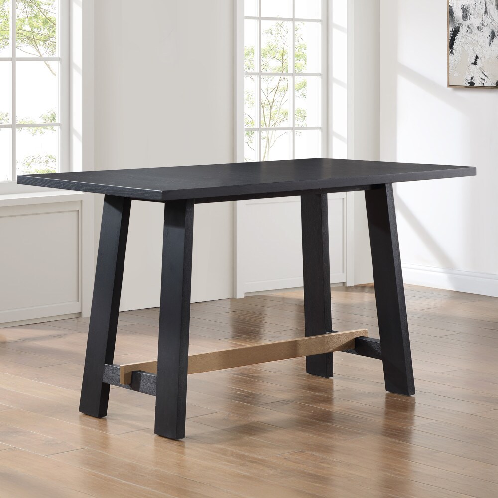 Steve Silver Aubrey Black Transitional Wood veneer Counter Table, with ...