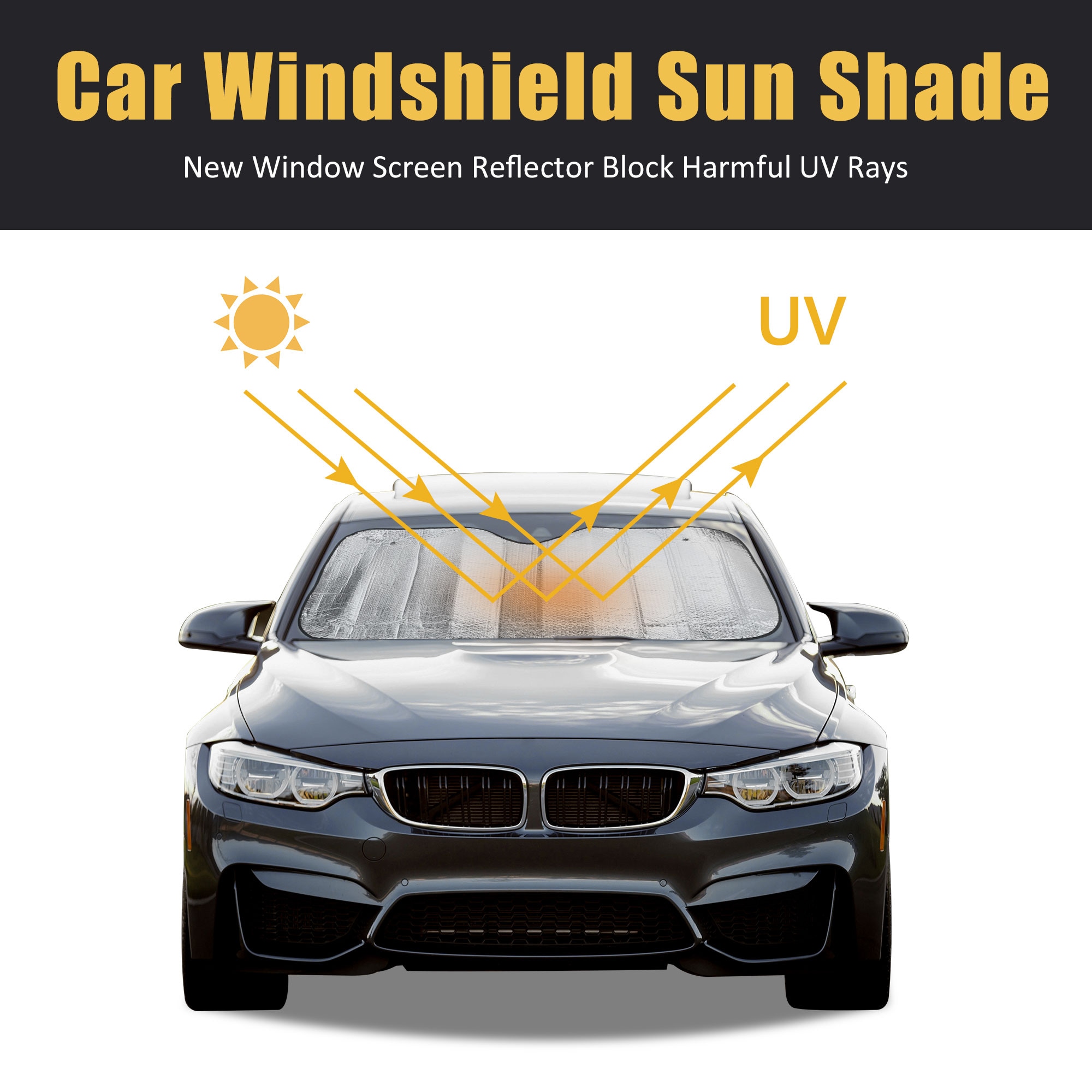 Unique Bargains Car Vehicle Front Window Sunshade Windshield Protect ...
