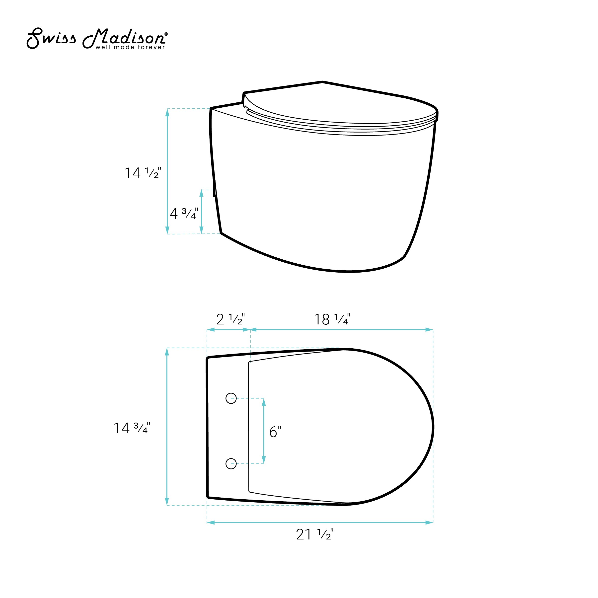 Swiss Madison Chaux Glossy White Elongated Wall Hung Toilet Bowl In The Toilet Bowls Department