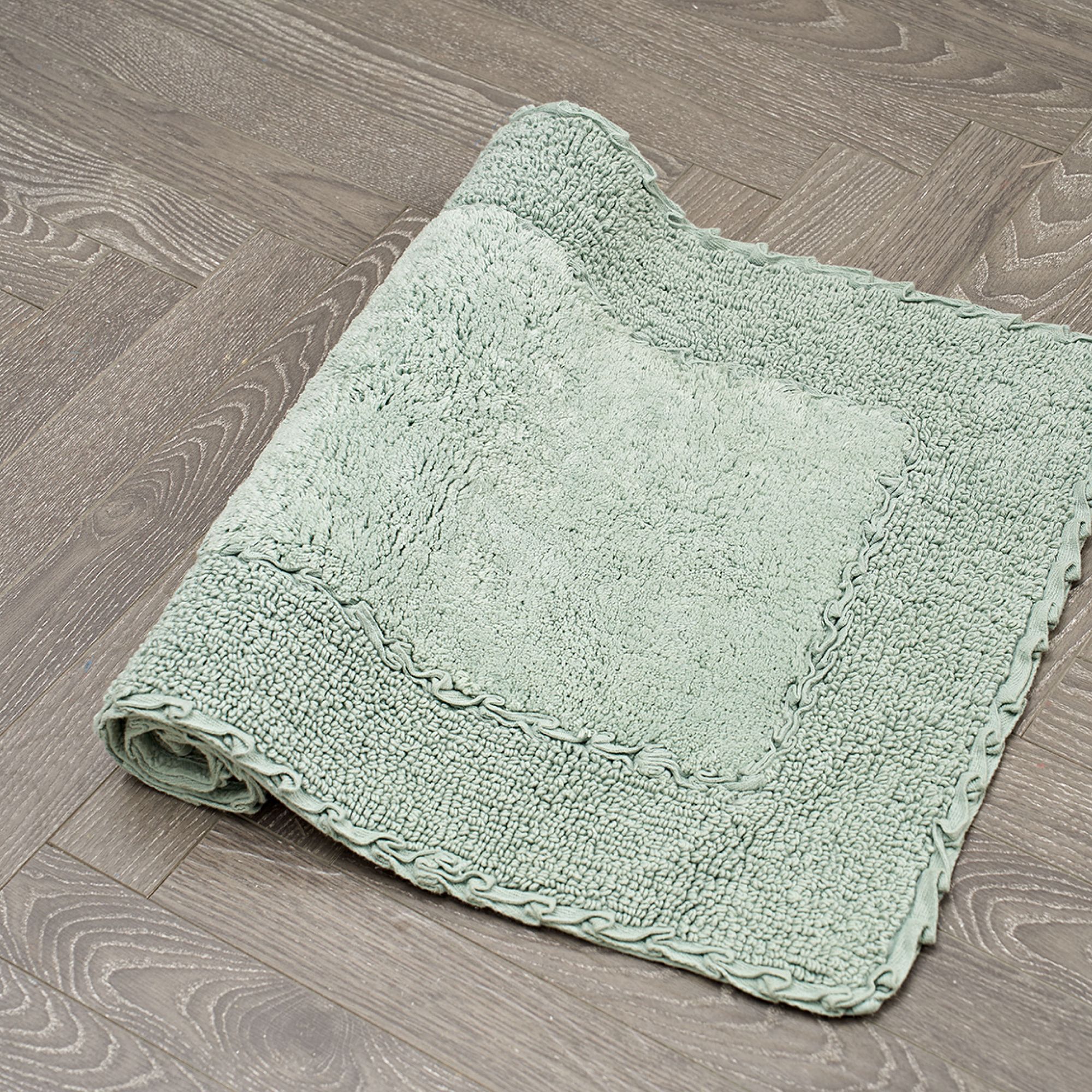 Laura Ashley Ruffle 17x24 and 20x32 Bath Rug 2 Piece Set in the ...