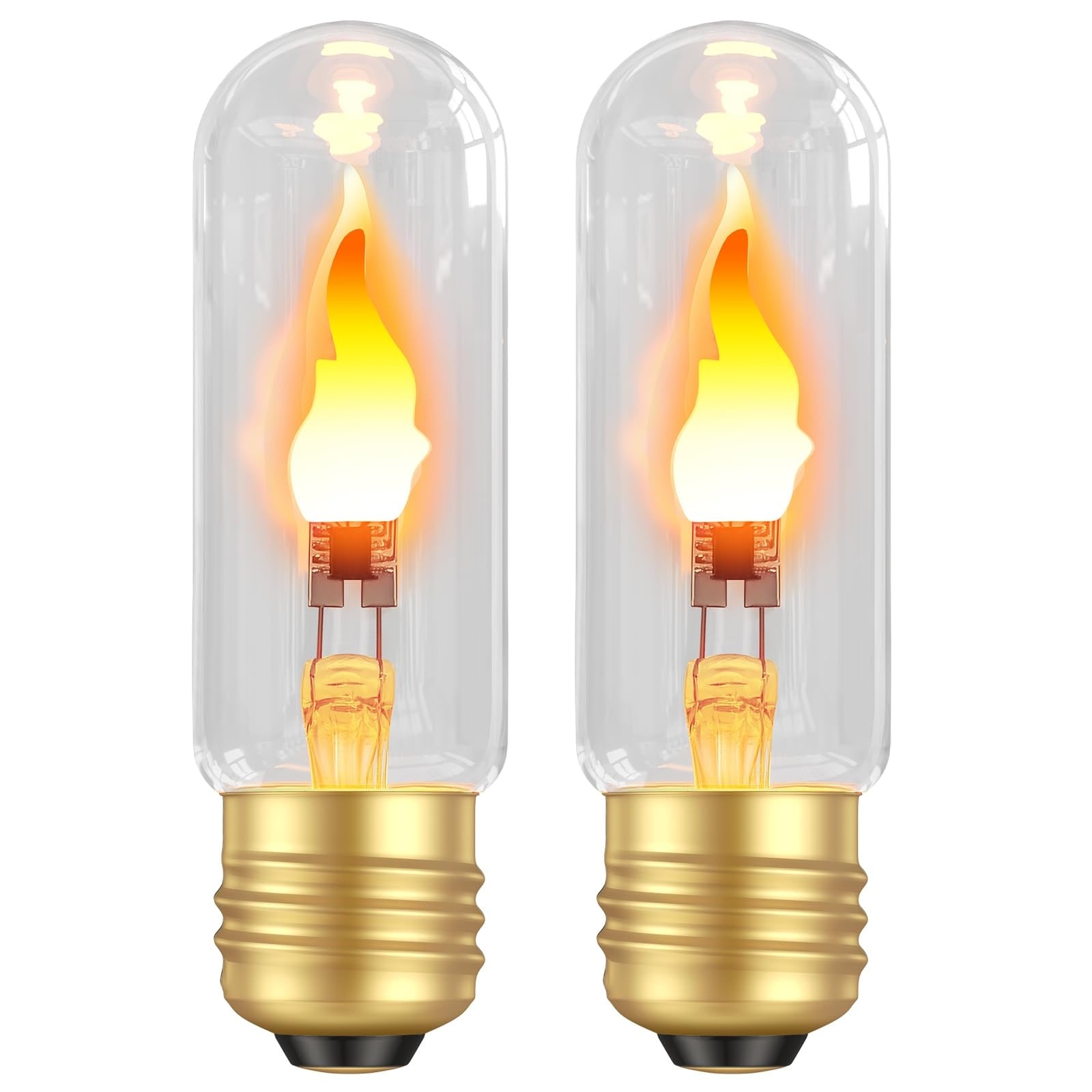 Oyezvary LED Flame Bulbs 2 pack 3W Flickering Fire Effect Light E26 ...