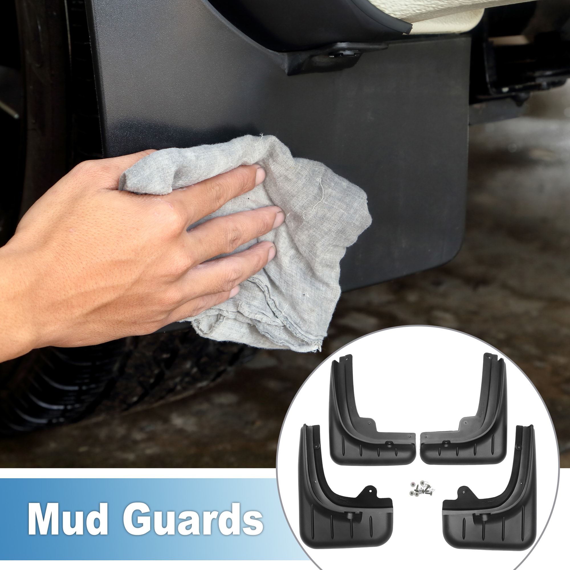 Unique Bargains Mud Flap Splash Guard with Mount Accessories Front and ...