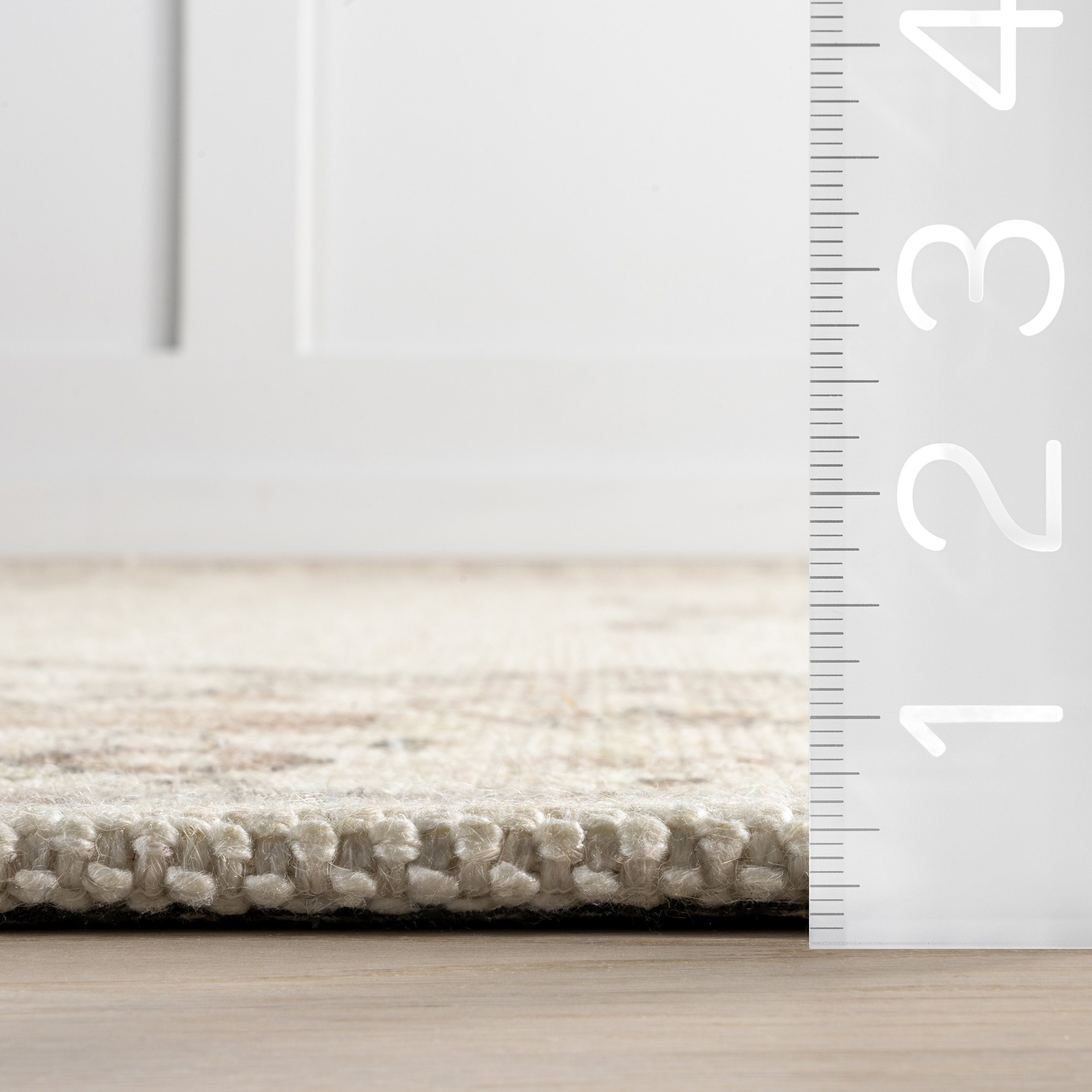 nuLOOM Princesa Medallion Wool and Cotton 10ft. x 14ft. Beige Area Rug ...