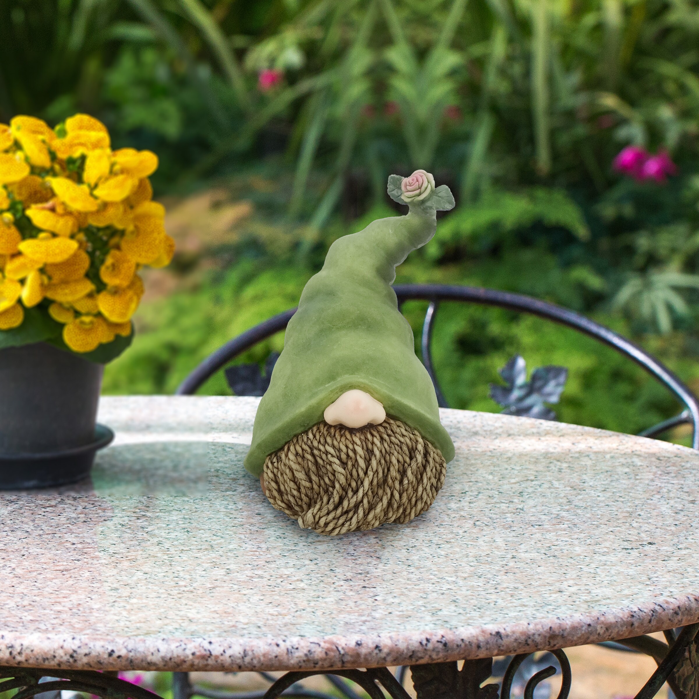 Alpine Corporation 10-in H x 7-in W Green Gnome Garden Statue in the ...