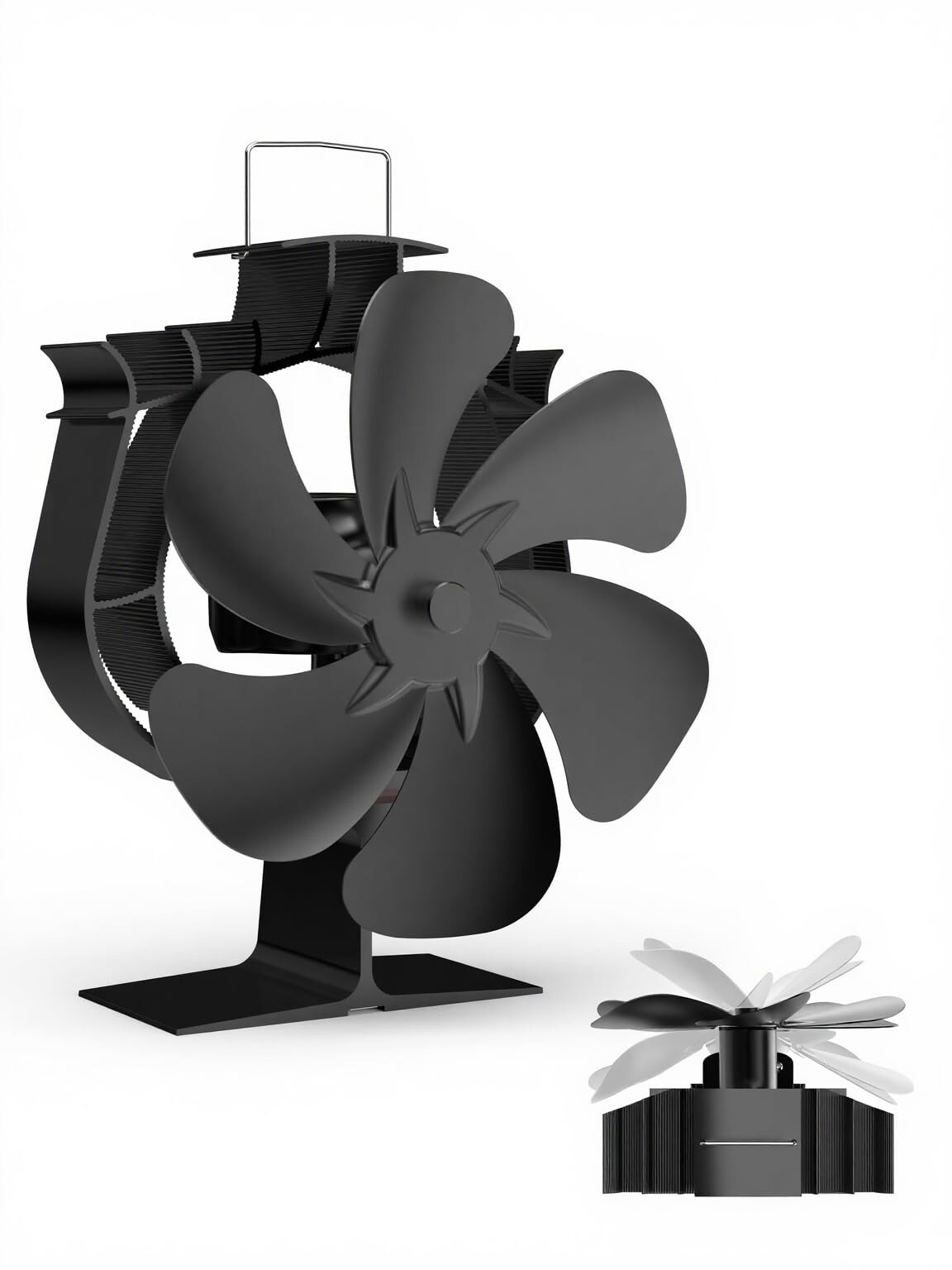 Misopily Heat Powered Wood Stove Fan Six Blade Oscillating Fireplace ...