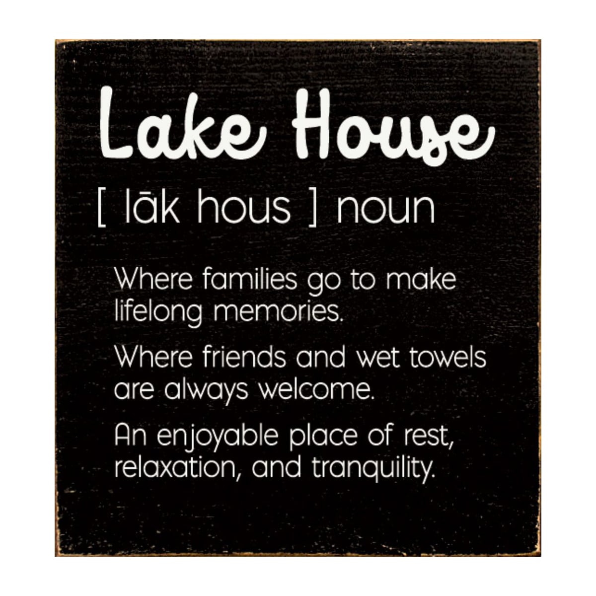 Slickblue 7 x 7 Inches Solid Wood Lake House Definition Cabin Theme ...