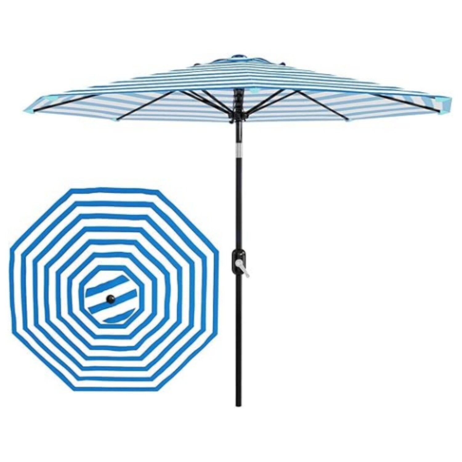 IdealHouse 10ft Outdoor Patio Umbrella 8 Sturdy Ribs Outdoor Table ...