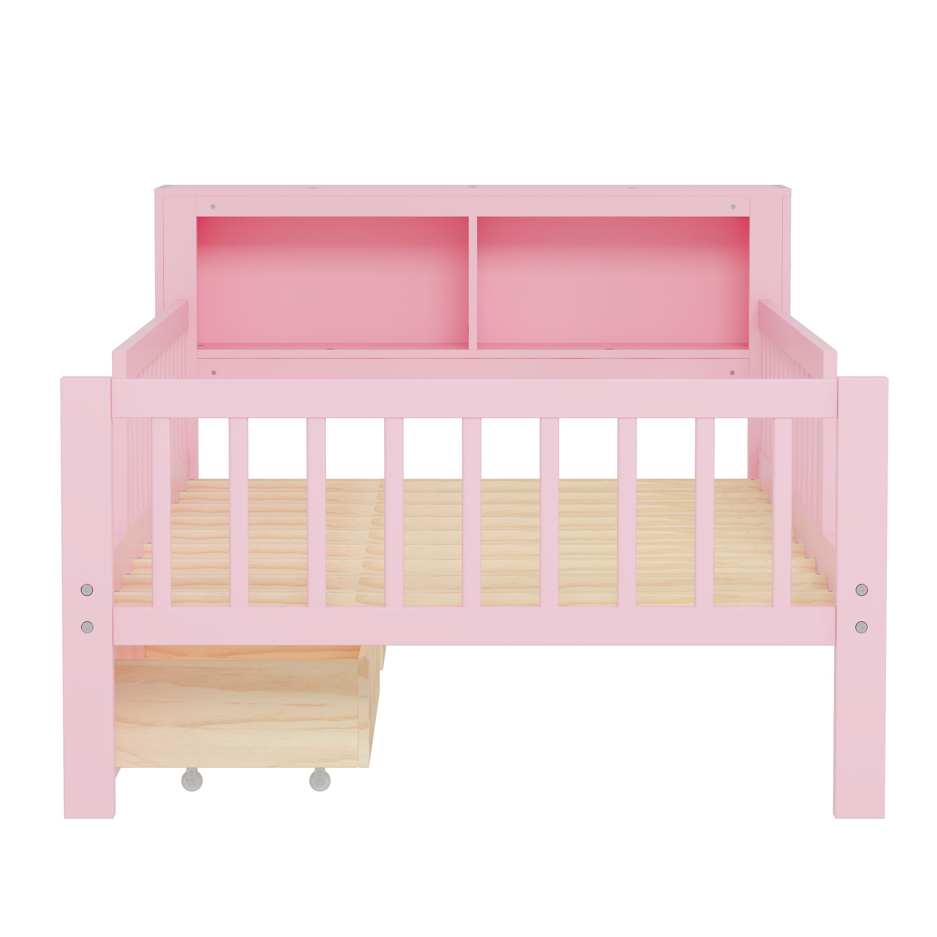 Xspracer Twin Pink Wood Bed Frame Storage with Headboard in the Beds ...