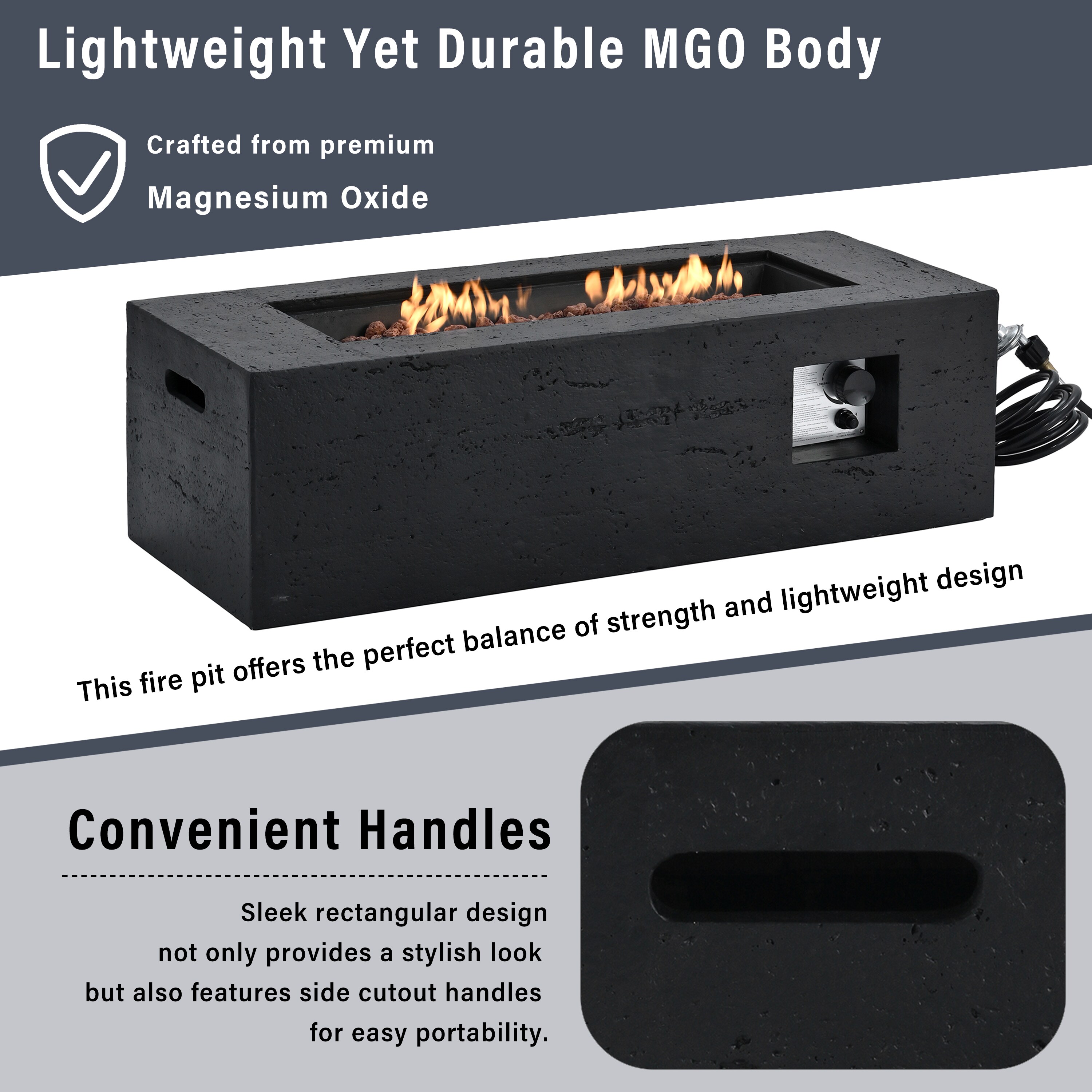 ModernLuxe Assembly Required 2in1 Outdoor Fire Pit Propane Tank Stand ...