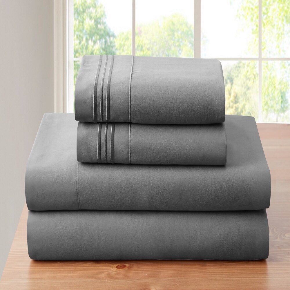 Bibb Home Twin extra-extra long 1800 -Thread Count Microfiber 3 Line ...
