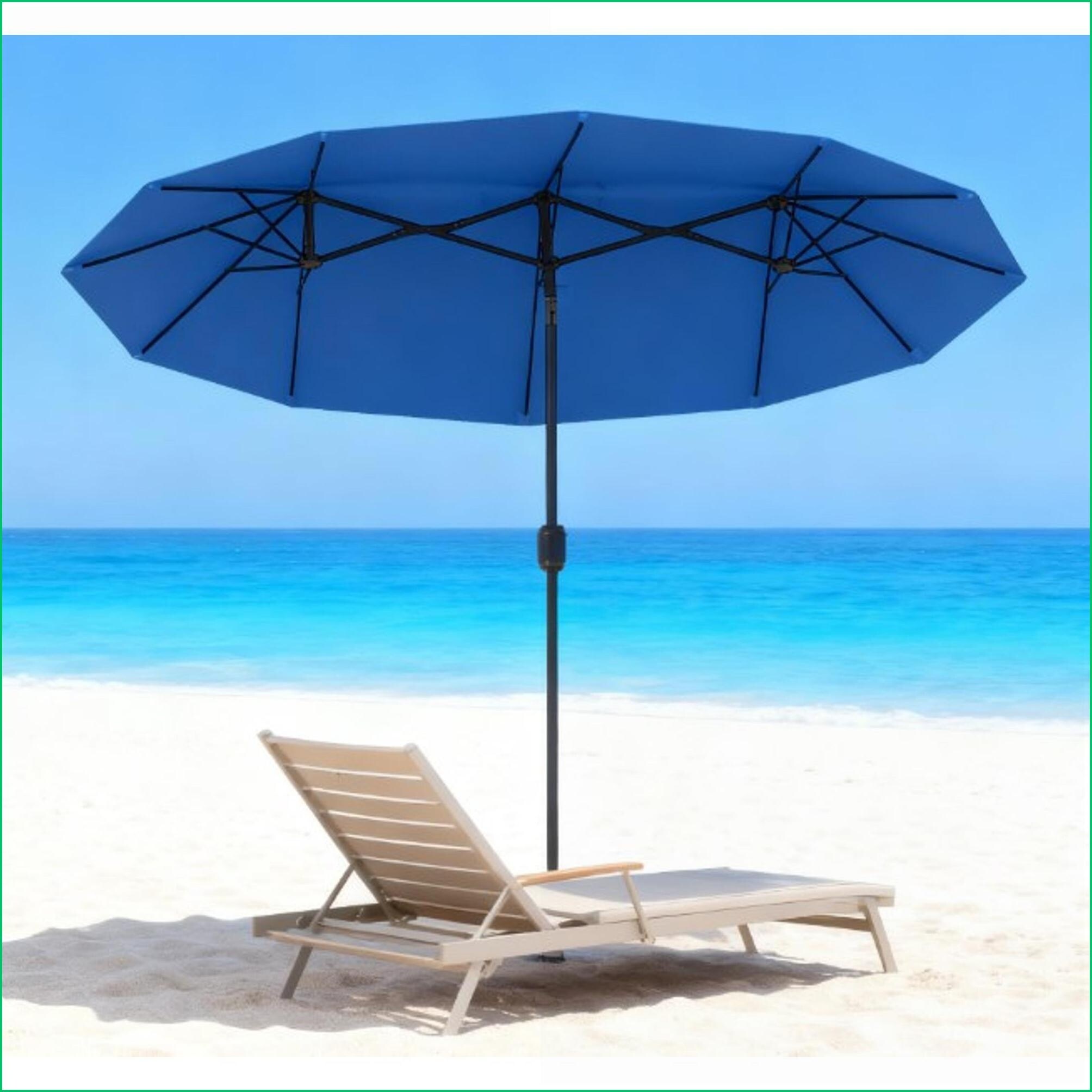 Watnature Outdoor Umbrella Double-sided Patio Umbrella with Push Button ...