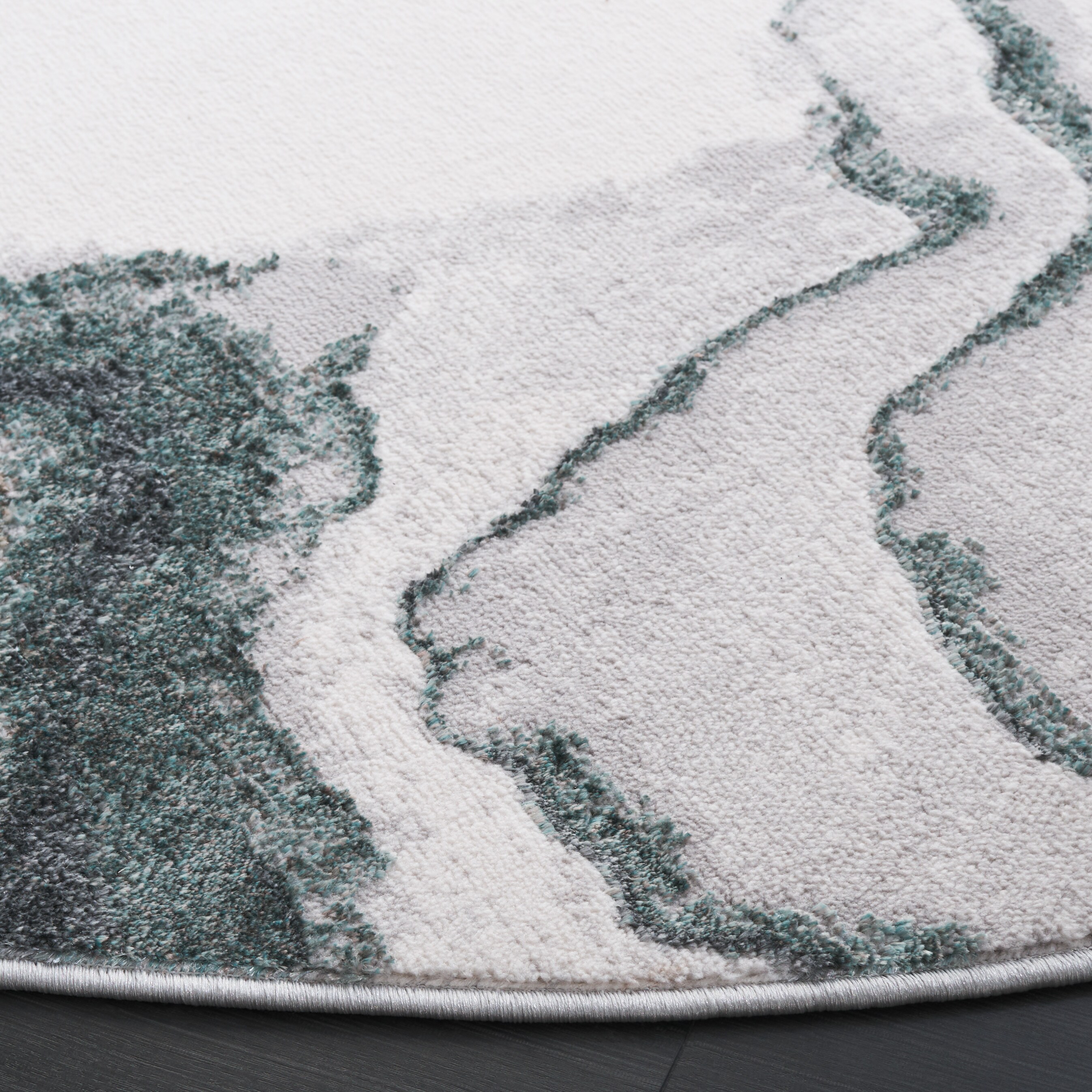 Safavieh Alenia 104F Grey/Blue 6ft-7in x 6ft-7in Round Rug in the Rugs ...