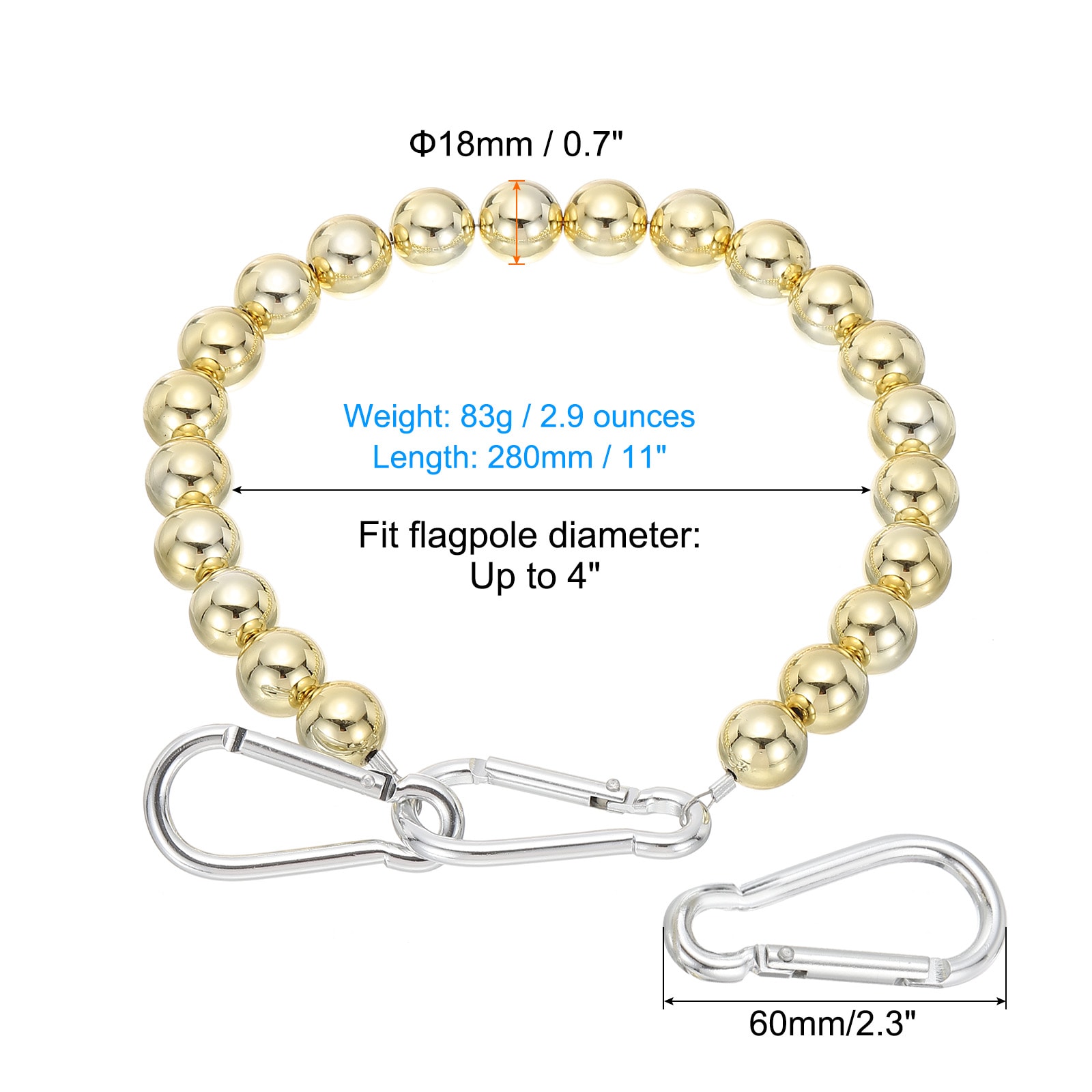 PATIKIL Flagpole Retainer Ring Flag Pole Accessories Flag Beaded Mount ...
