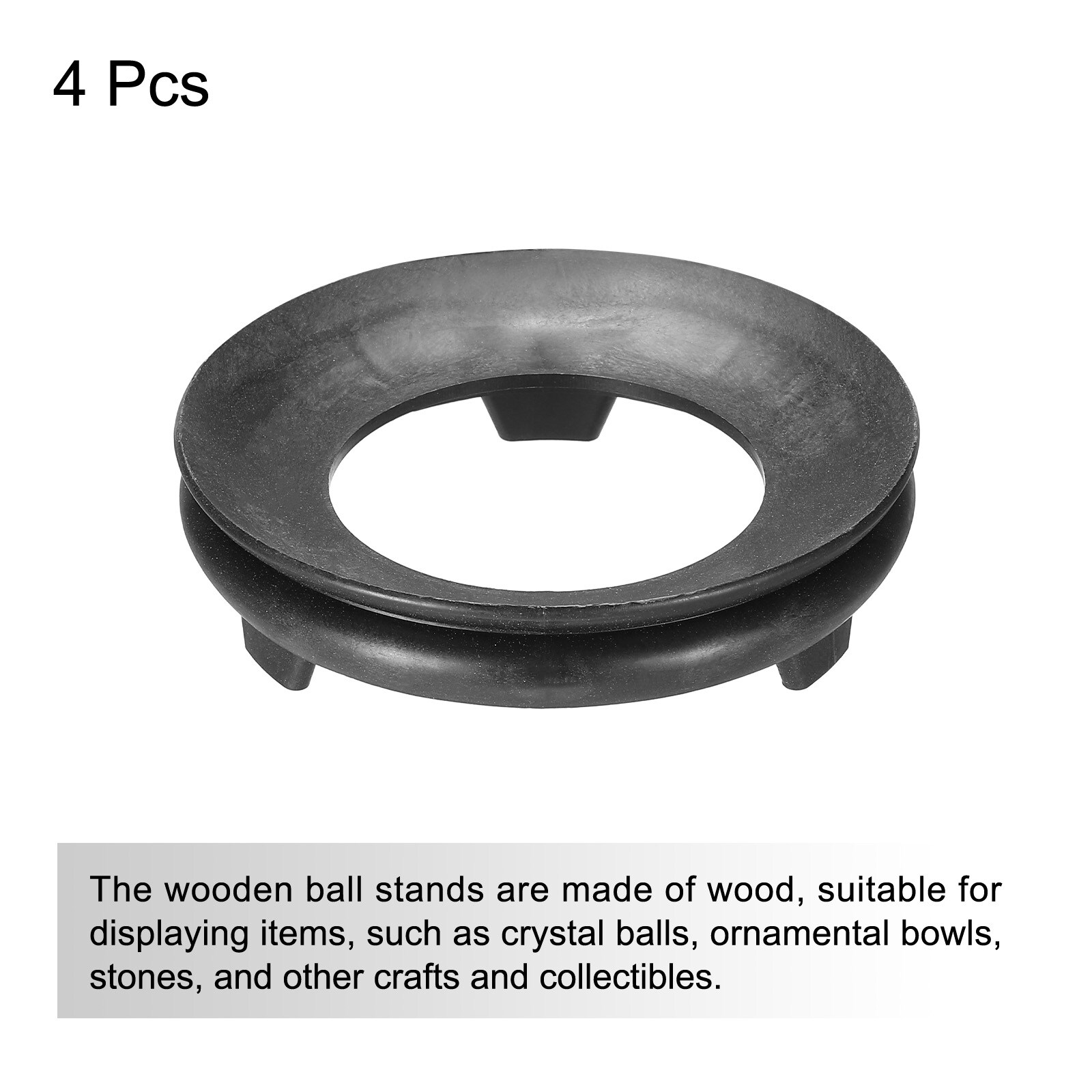 Unique Bargains Ball Stand Holders Displays Base Diameter 12cm Black ...