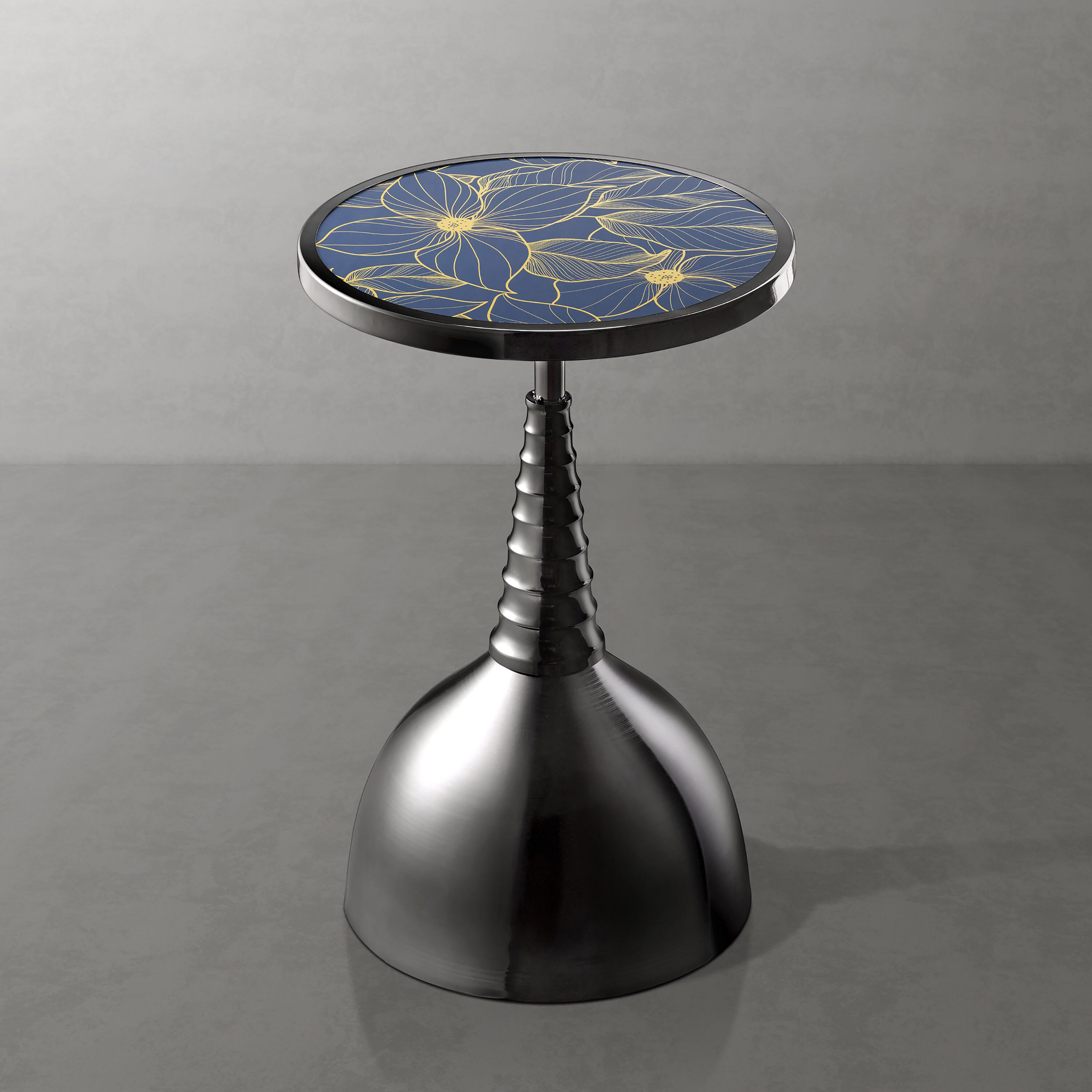 Furniture of America Knoll 15.75-in W x 24-in H Black Nickel MDF Round ...