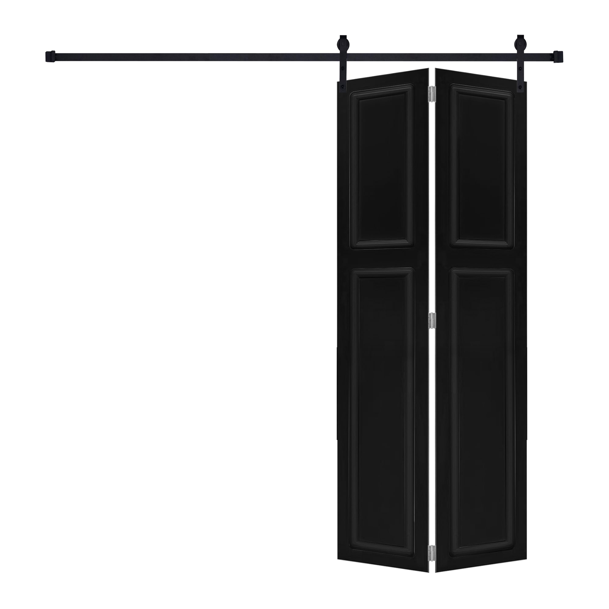LOVMOR 36-in x 80-in Black 2-Panel Bi-Fold 3/4 inch Thick MDF Single ...