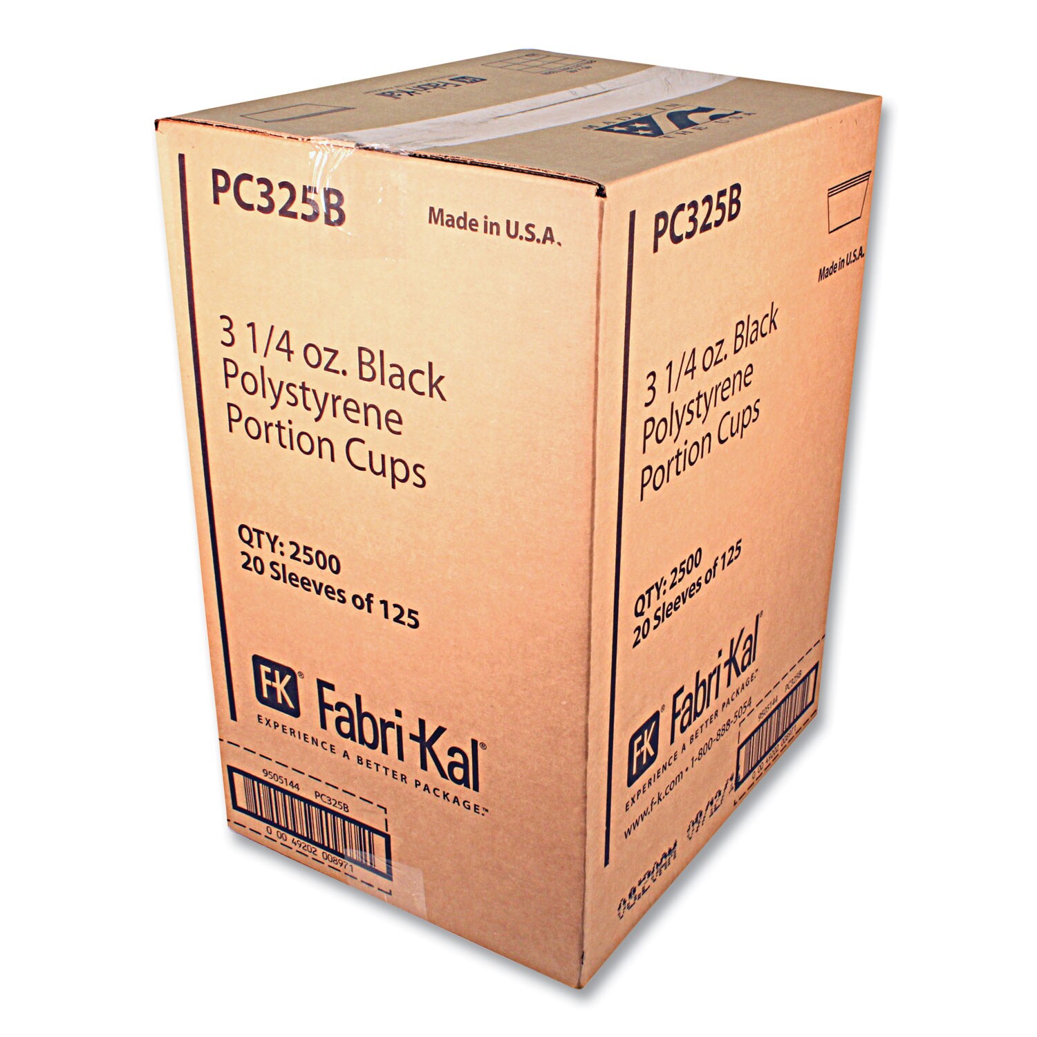 Pactiv Portion Cups 3.25 oz Plastic Black 125 per Sleeve 20 Sleeves per ...