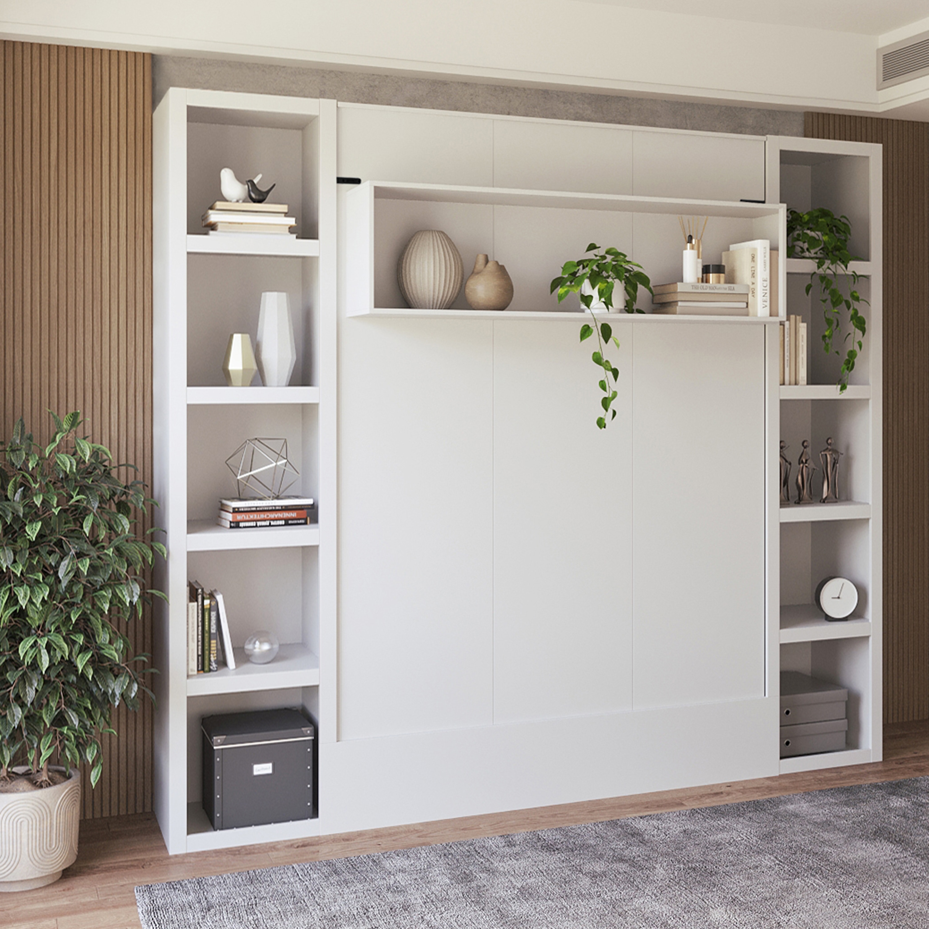 Oakland Living White Queen Wood Murphy Bed LILA-BED-QN-DOB-WT at Lowes.com