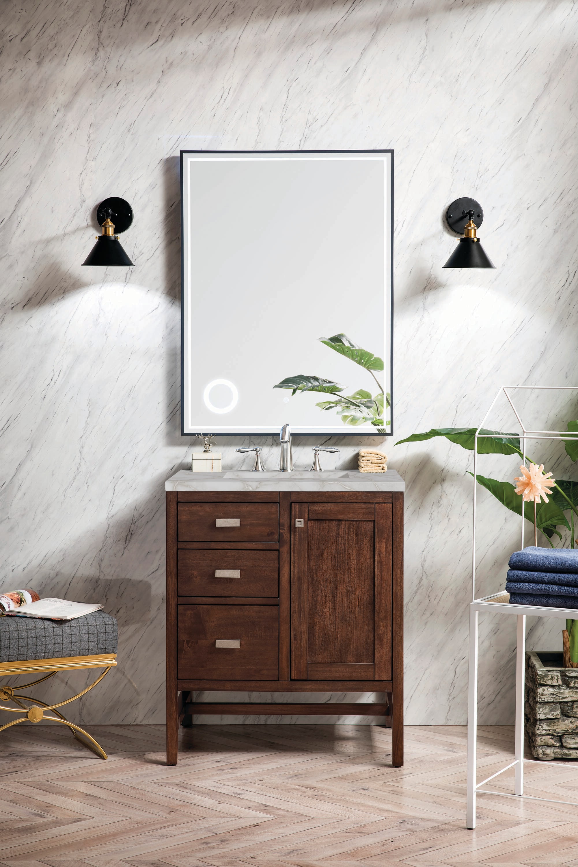 James Martin Vanities Addison 30-in Mid-century Acacia Undermount ...