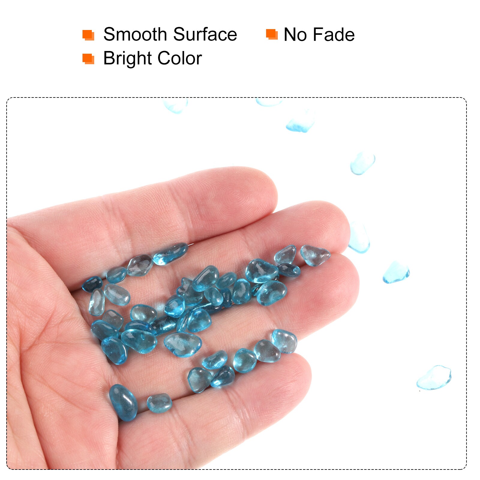 Unique Bargains 250g/0.55lb 3-6mm Decorative Glass Stones Polished ...