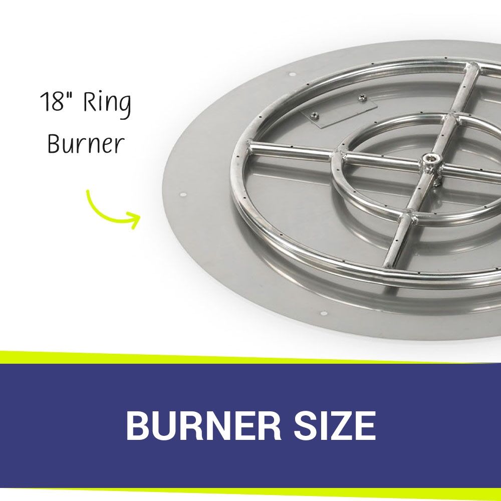 American Fire Glass 24" Round Stainless Steel Flat Pan with 18" Fire ...