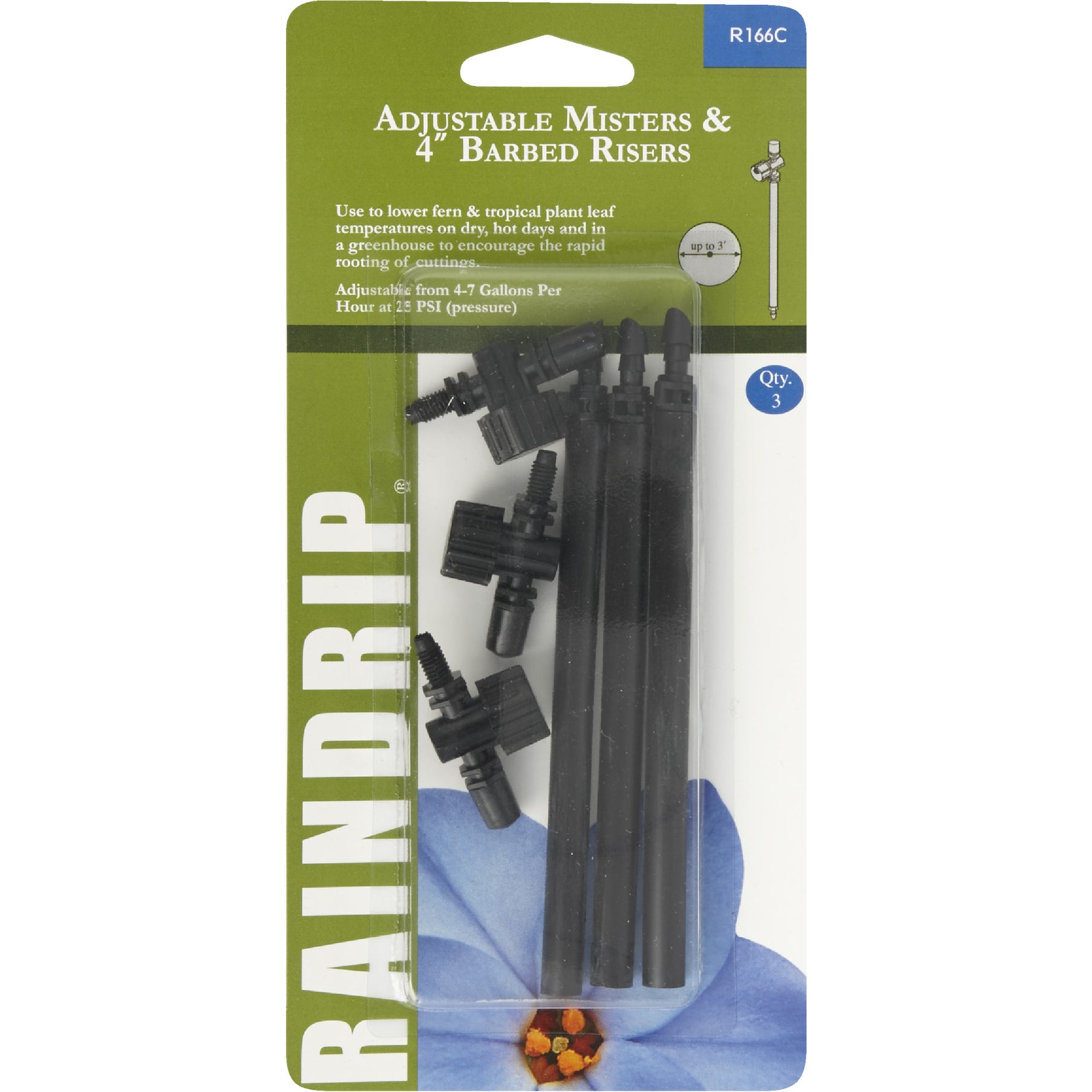 Raindrip Raidrip R166C Adjustable Misters with Barbed Risers for ...