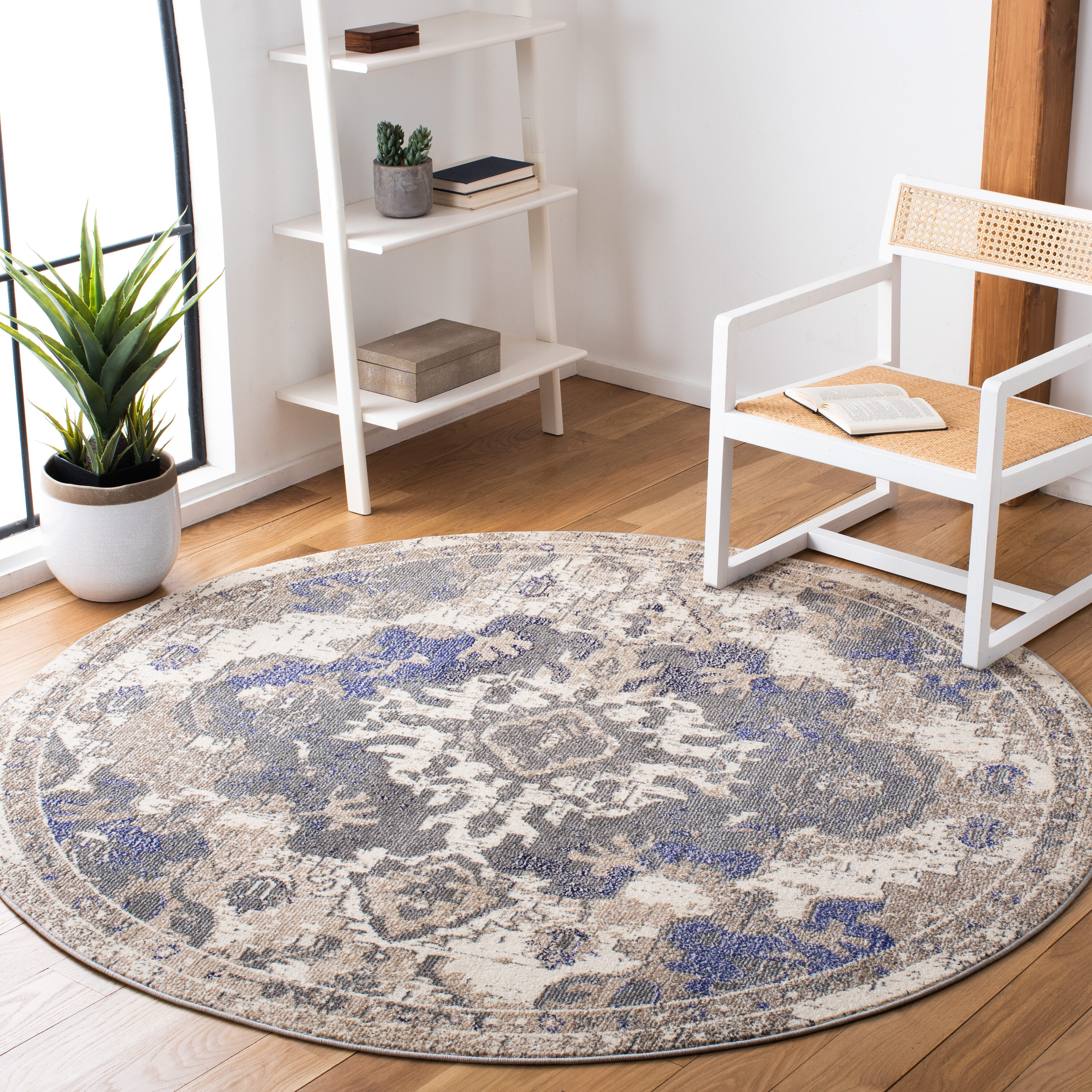 Safavieh Madison 484B Beige/Purple 7 x 7 Area rug in the Rugs ...
